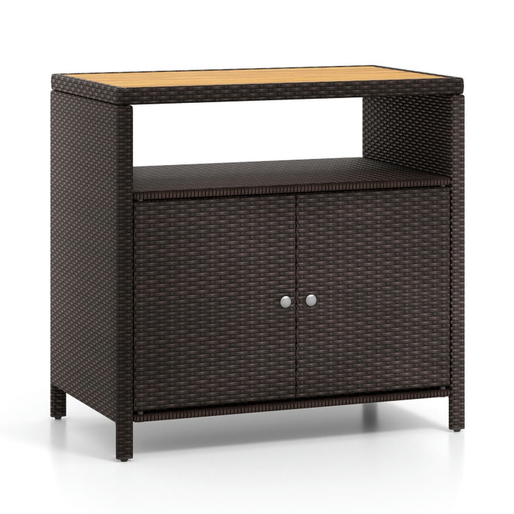 Kepooman Sideboard Cabinet Buffet Cabinet, Rattan Storage Cabinet with ...