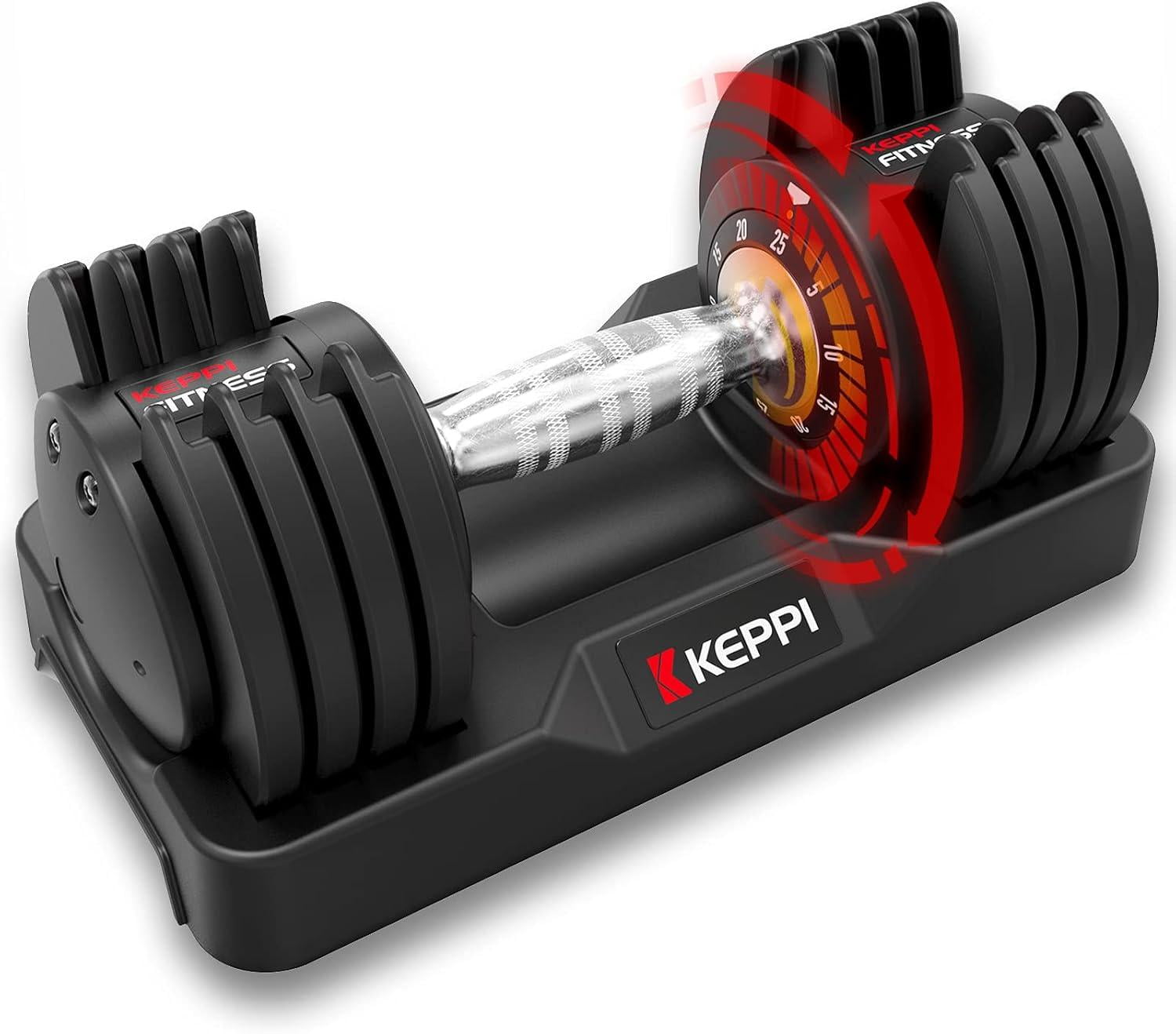 Keppi Adjustable Dumbbells Set-25lb/40lb/55lb/60lb, Anti-Slip Metal ...