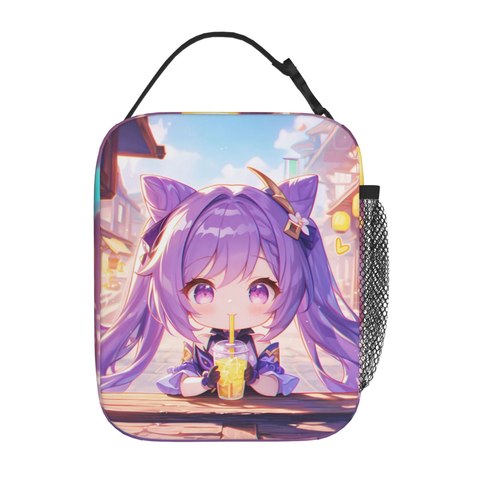 Keqing Genshin Impact Lunch Bag Tote Bag Portable Insulated Lunch Box ...