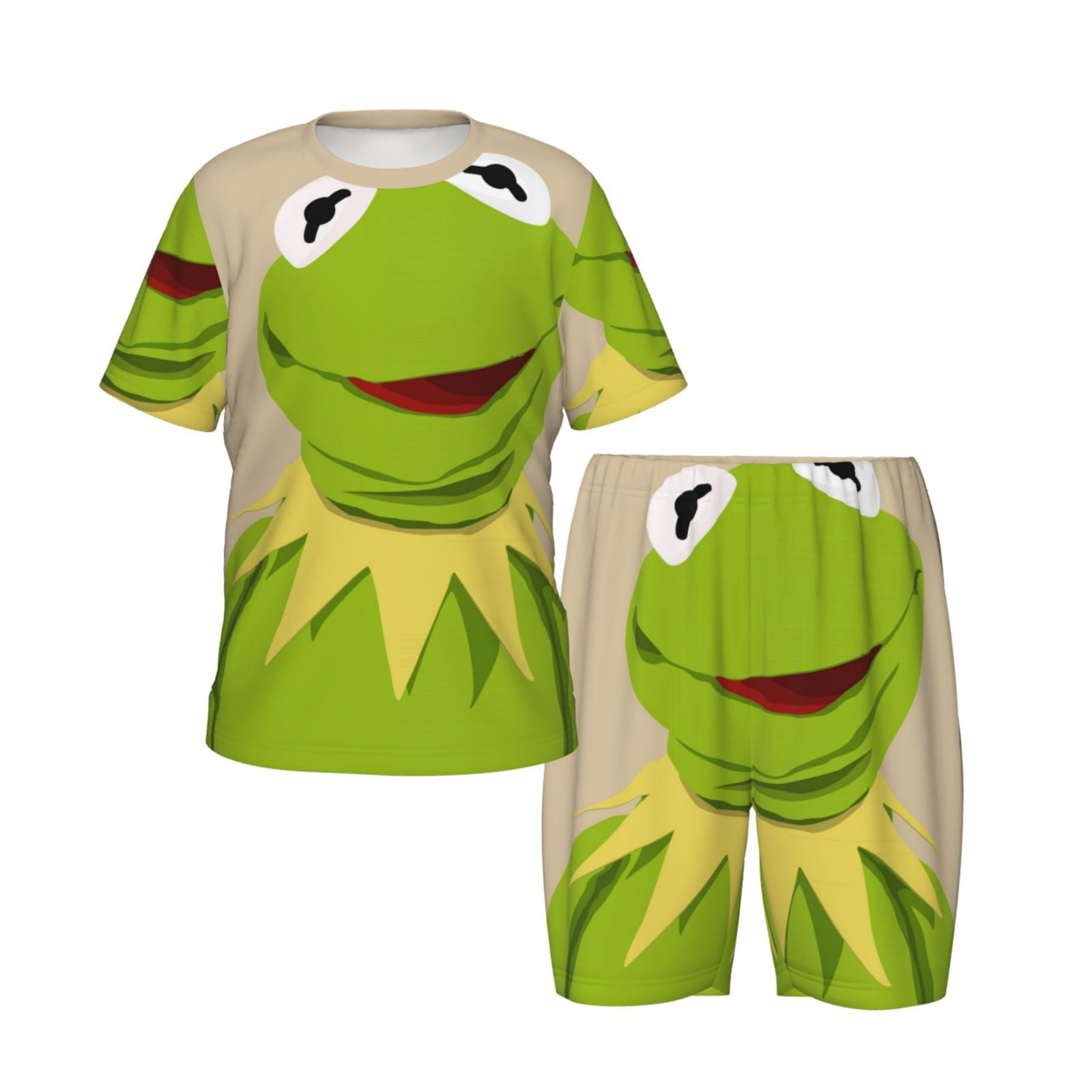 Ker-mit The Frog T Shirts Set Cute Short Sleeve Pajamas Set Cartoon ...
