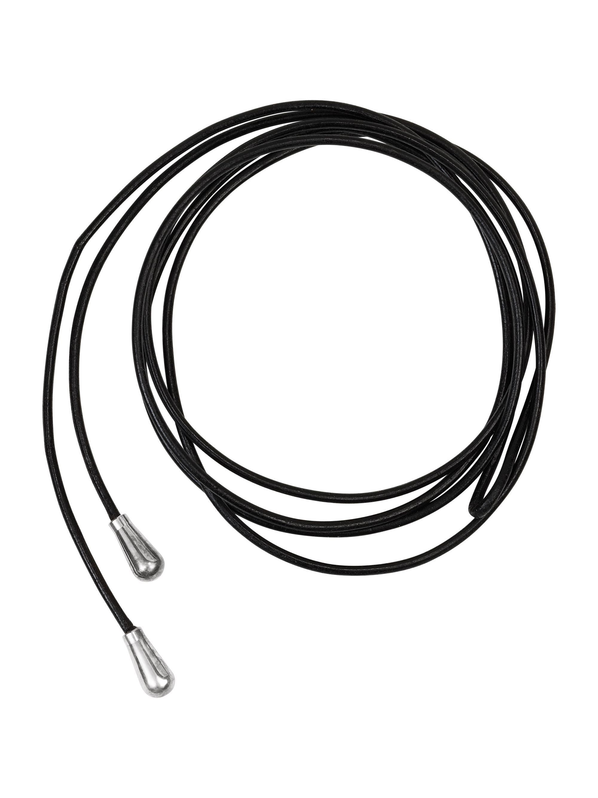 Kera 1.5 mm Black Leather Lariat Cord in Sterling Silver - Walmart.com