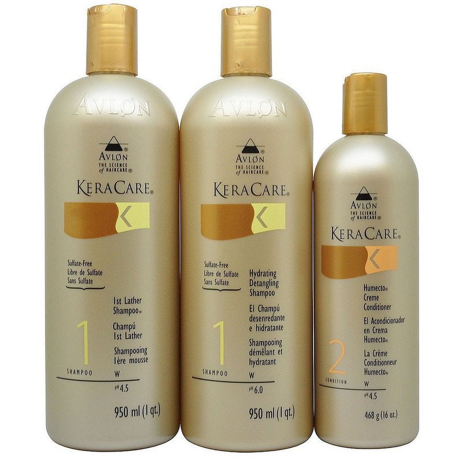 KeraCare 1st Lather & Hydrating Detangling Shampoos 1 qt. + Humecto 16 ...