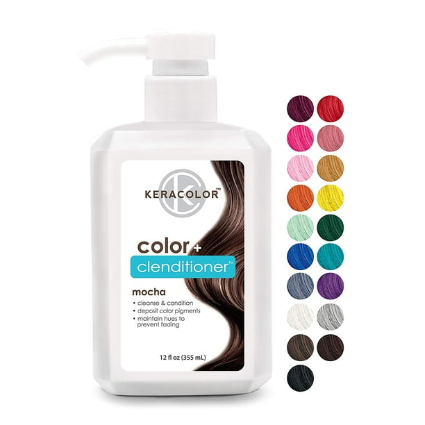 Keracolor Semi Permanent Hair Dye 3 in 1 Clenditioner, Mocha, 12 fl oz ...