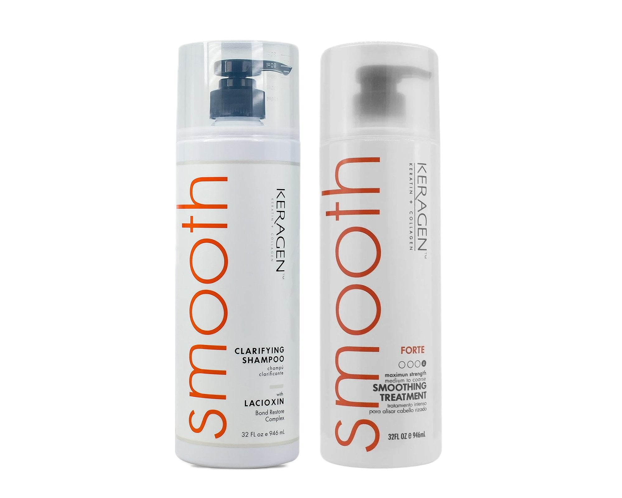 Keragen Smooth Clarifying Shampoo with Smoothing Treatment Forte- 32 oz ...