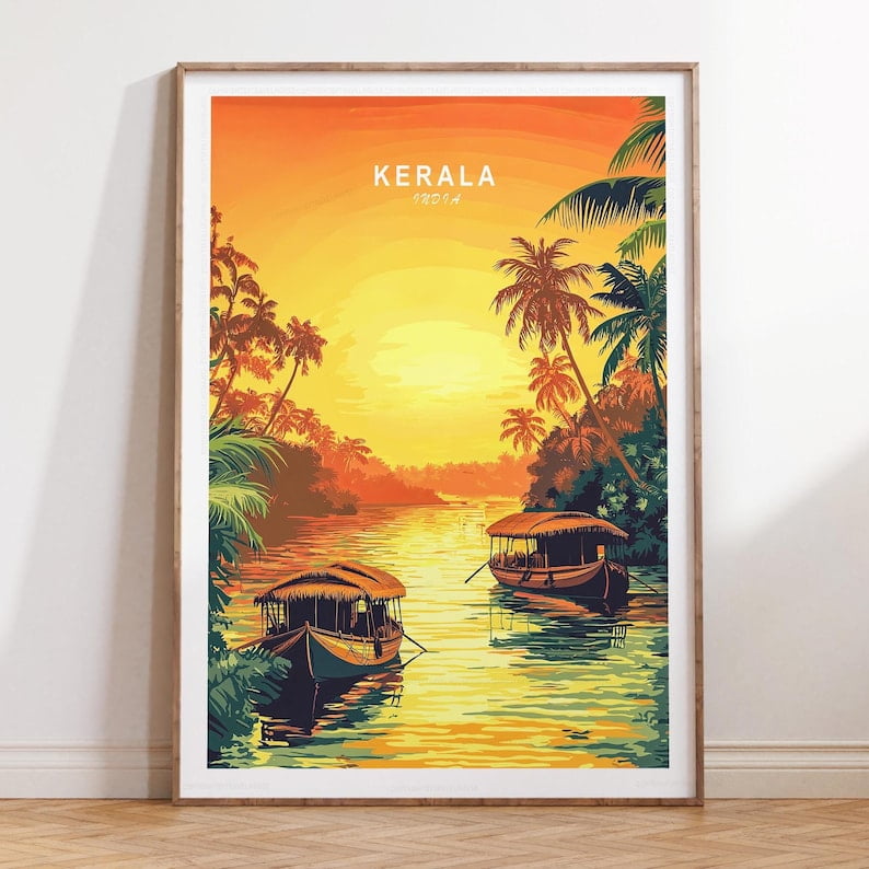 Kerala India Poster – Wall Art, Kerala Print, Minimalist Housewarming ...