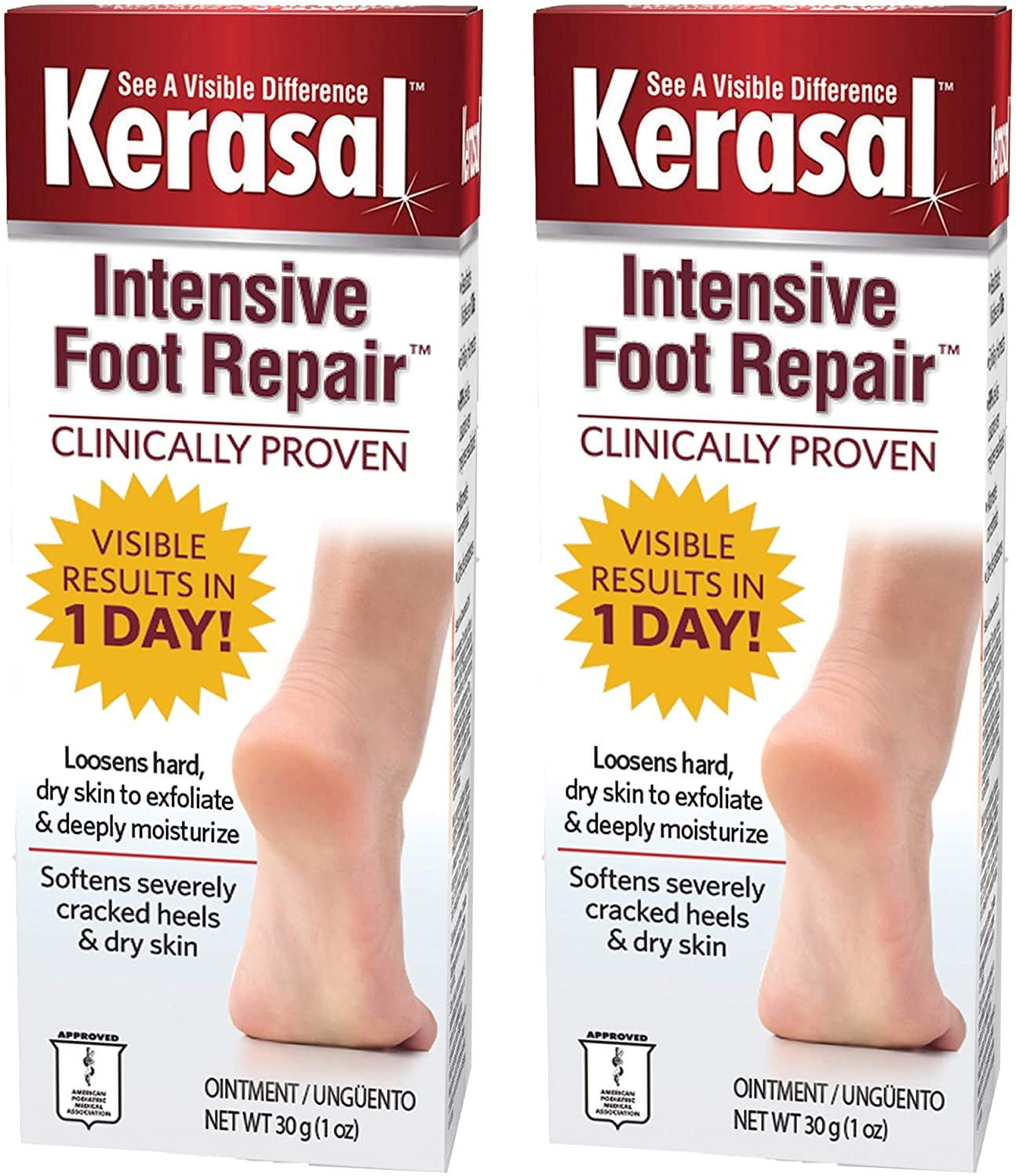 Kerasal Intensive Foot Repair for Cracked and Dry Feet, 1oz (2-Pack) in ...