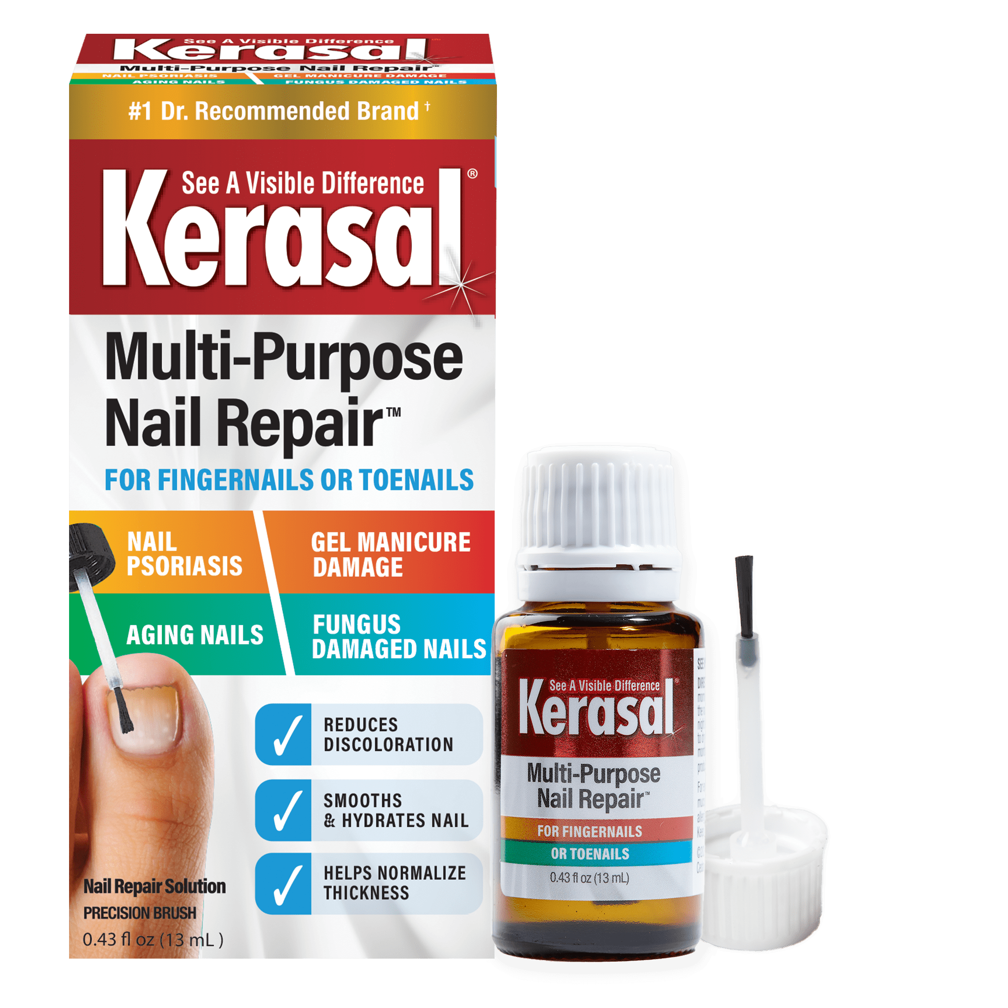 Kerasal Multi-Purpose Nail Repair, Nail Solution for Discolored and ...