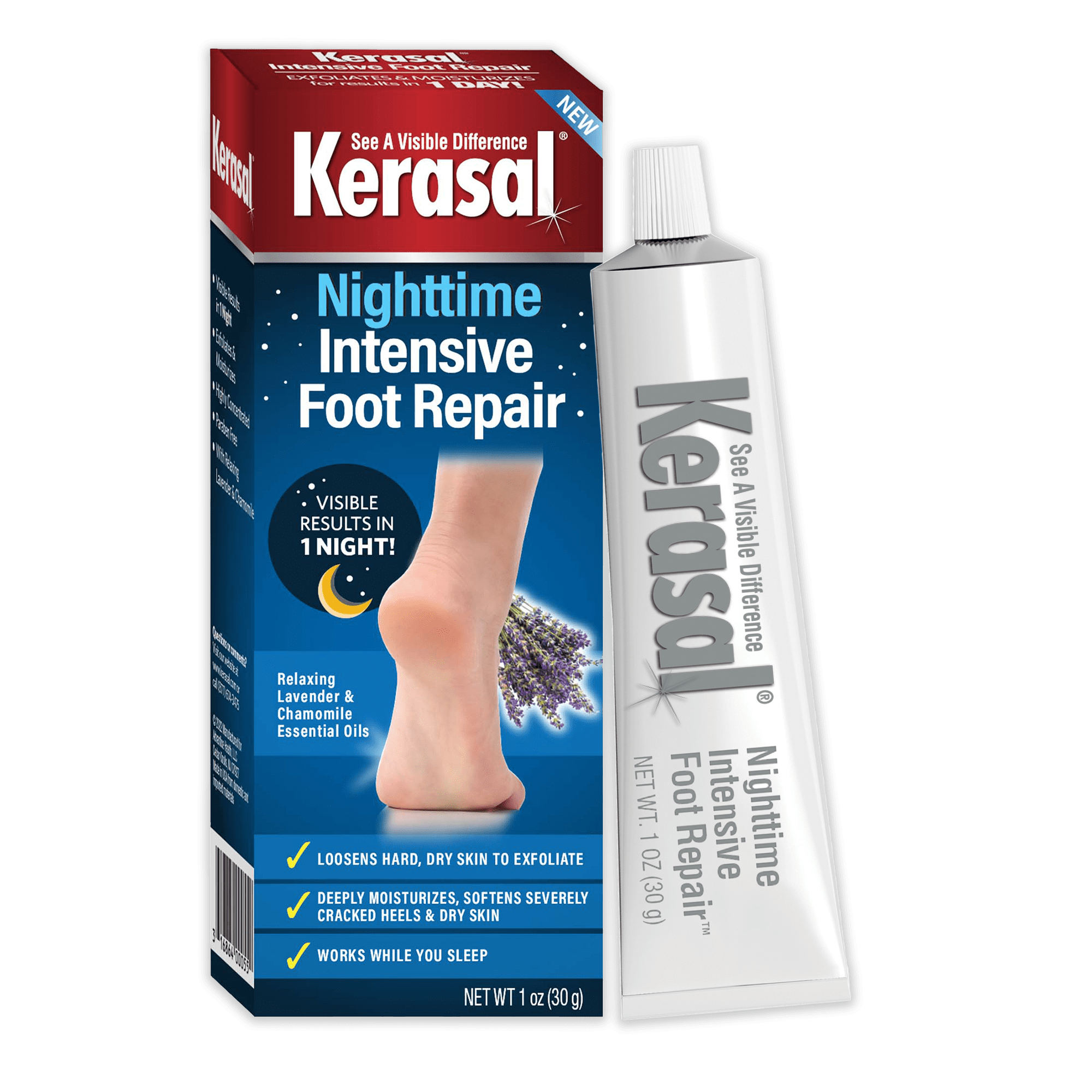 Kerasal Nighttime Intensive Foot Repair, Skin Healing Ointment for ...