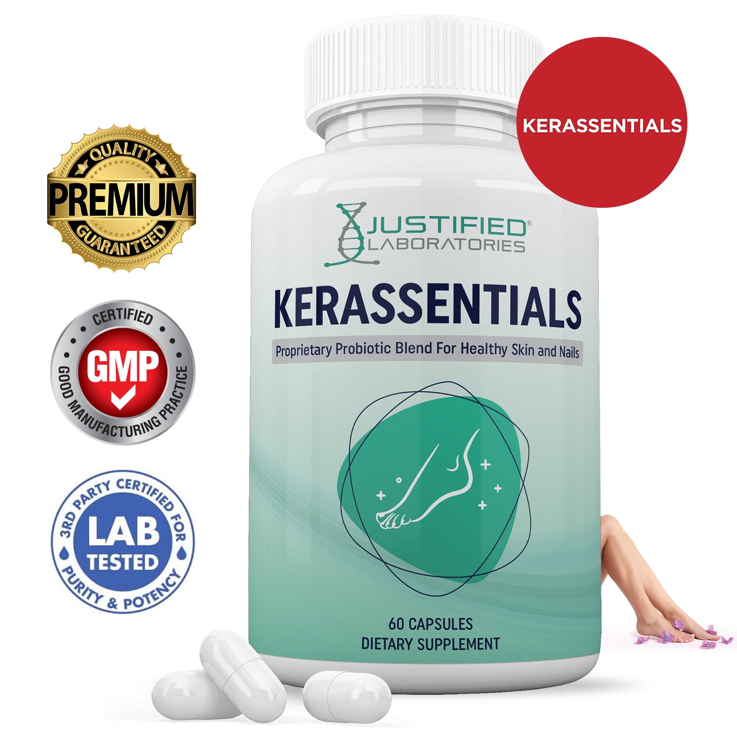 Kerassentials 1.5 Billion CFU Probiotic Nail Support 60 Capsules ...