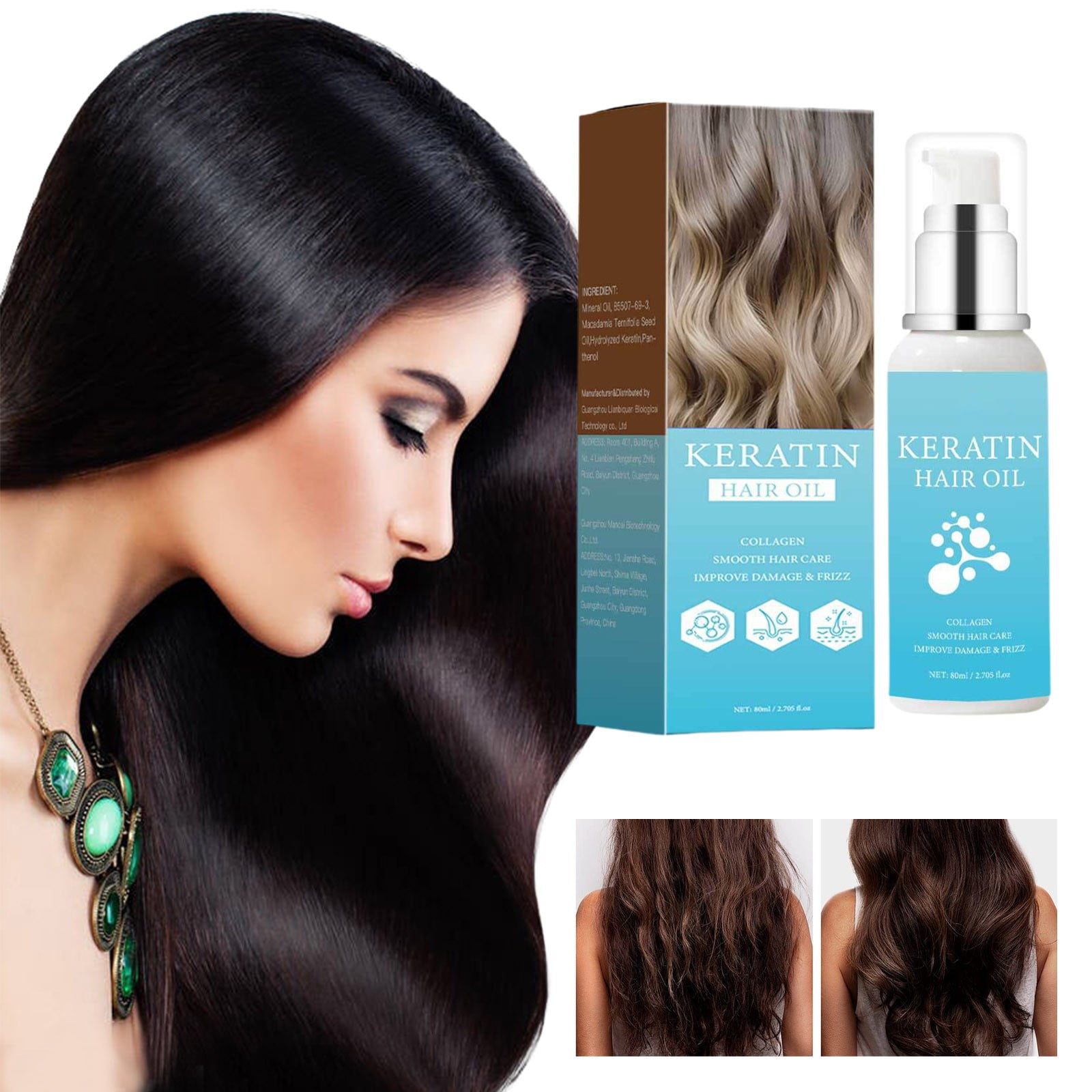 Keratin Hair Oil | Moisturizing & Softening Serum | Frizz Control ...