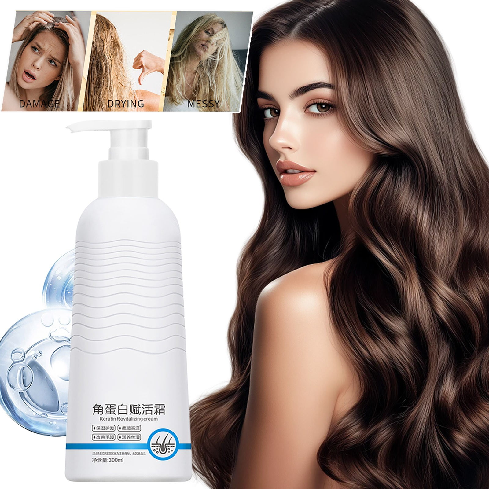 Keratin Revitalizing Cream Conditioner for Fuller Thicker Hair - Hair ...