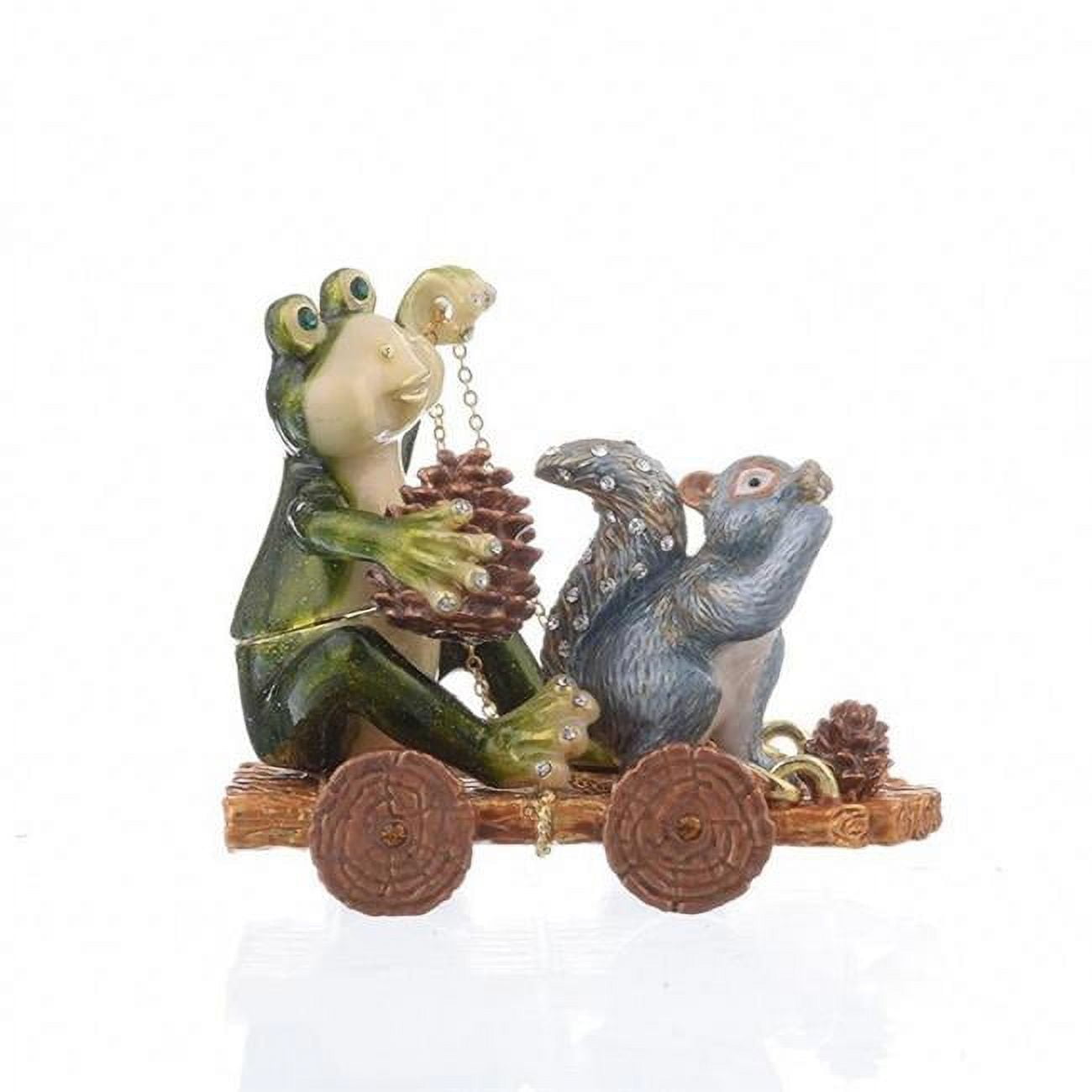 Keren Kopal Frog & Squirrel on Wooden Car Enamel Painted Trinket Box ...