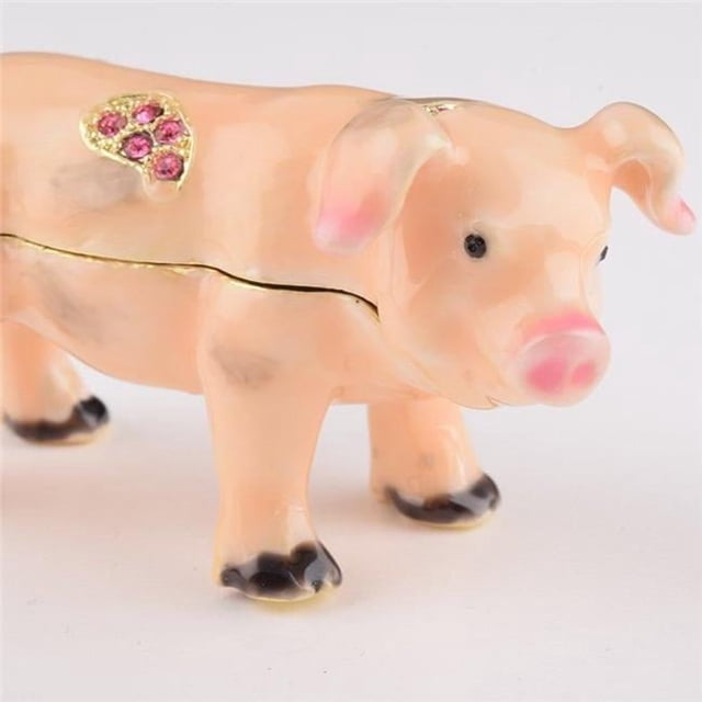 Keren Kopal P1902 Pig Enamel Painted Trinket Box with Austrian Crystals ...