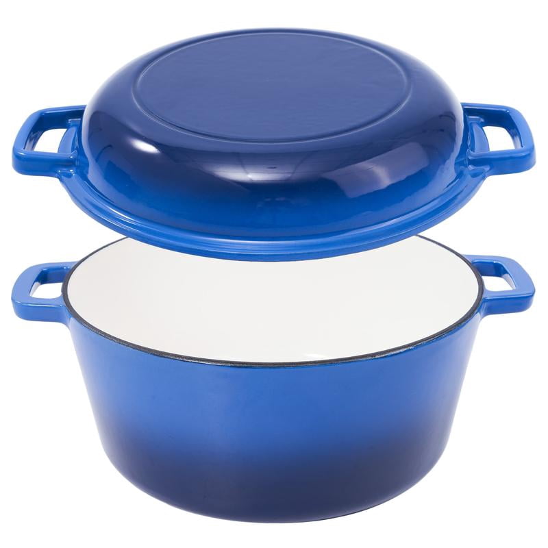 Kerilyn 2-in-1 Cast Iron Dutch Oven - Nonstick, Oven Safe to 500°F ...
