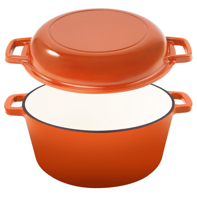 Kerilyn 2-in-1 Cast Iron Dutch Oven - Nonstick, Oven Safe to 500°F ...