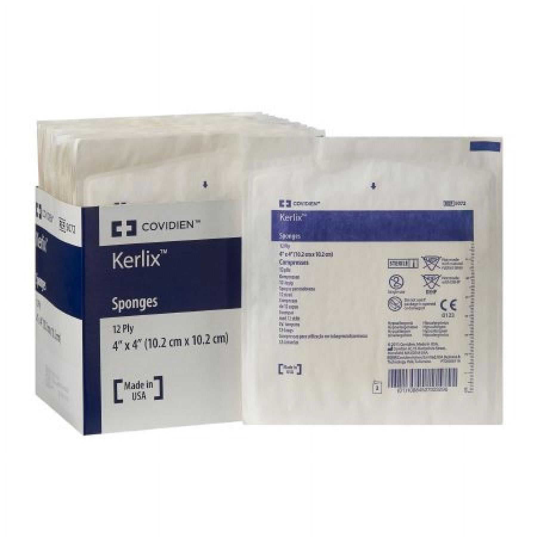 Kerlix Sponges, Fluff Dried Woven Gauze, 12-Ply, 4 Inches x 4 Inches ...