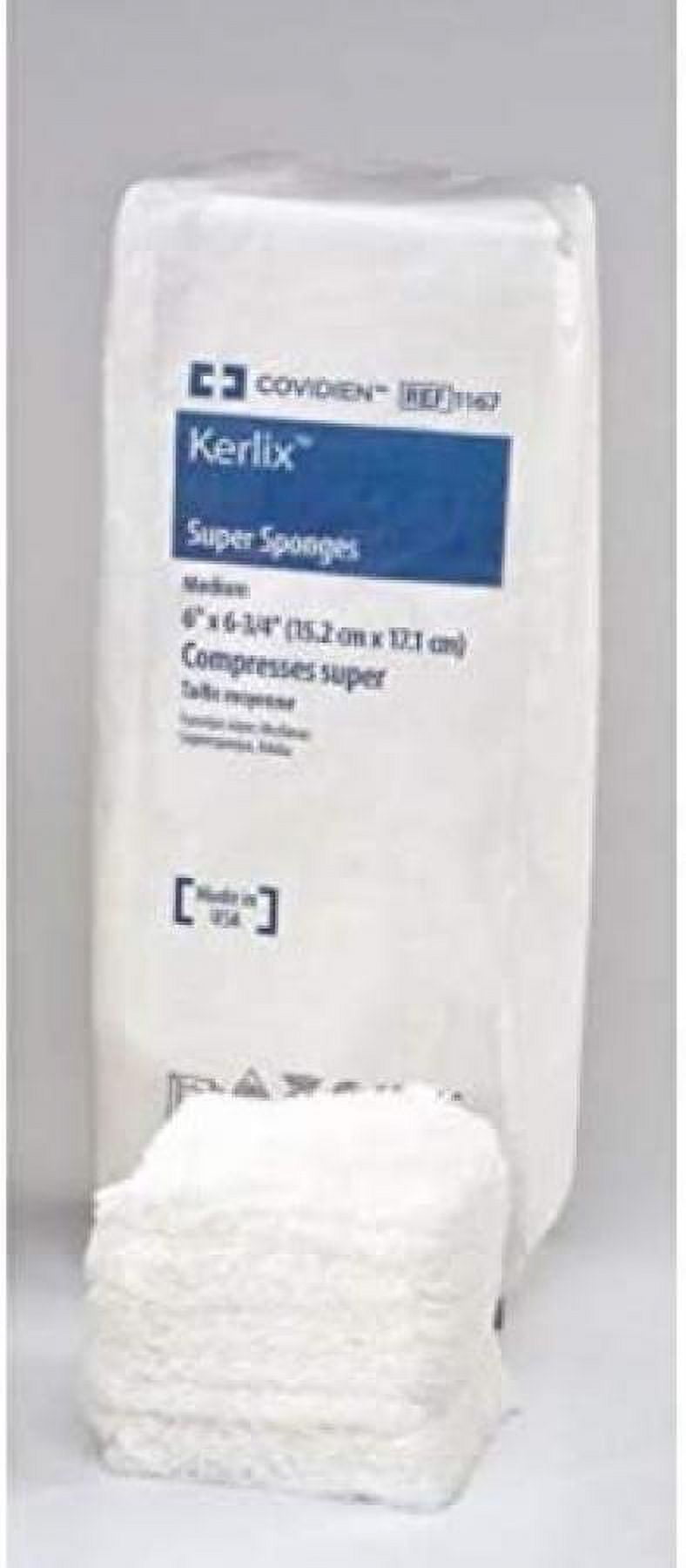 Kerlix Super Sponges, Fluff Dried Woven Gauze, 12-Ply, 6 Inches x 6.75 ...