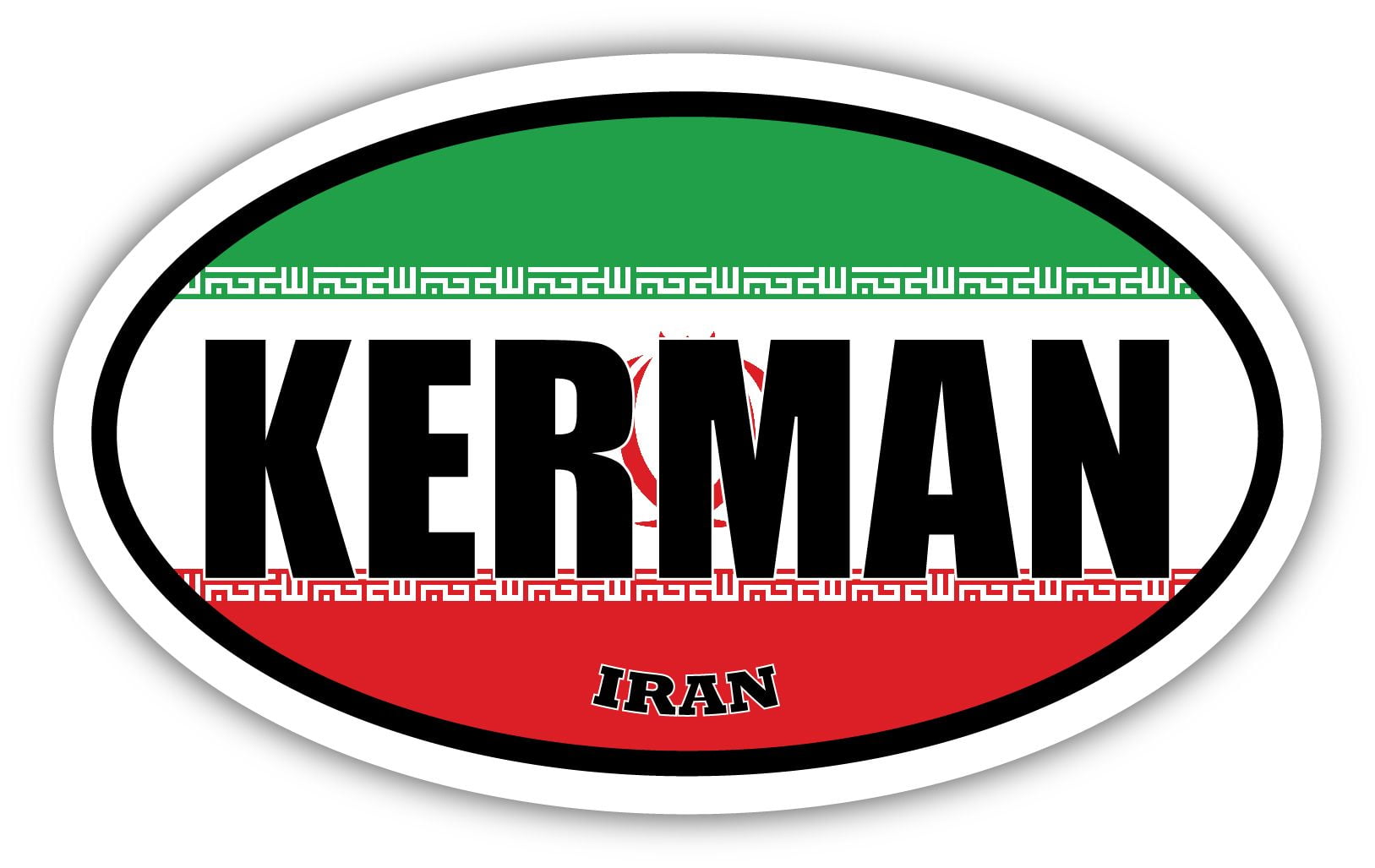 Kerman Iran Flag Oval Decal Vinyl Bumper Sticker 3x5 inches - Walmart.com