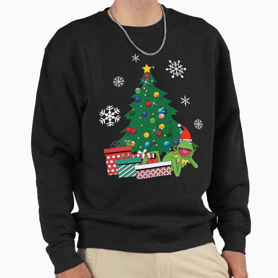 Kermit Around The Christmas Tree Muppets Graphic Unisex Sweatshirt ...