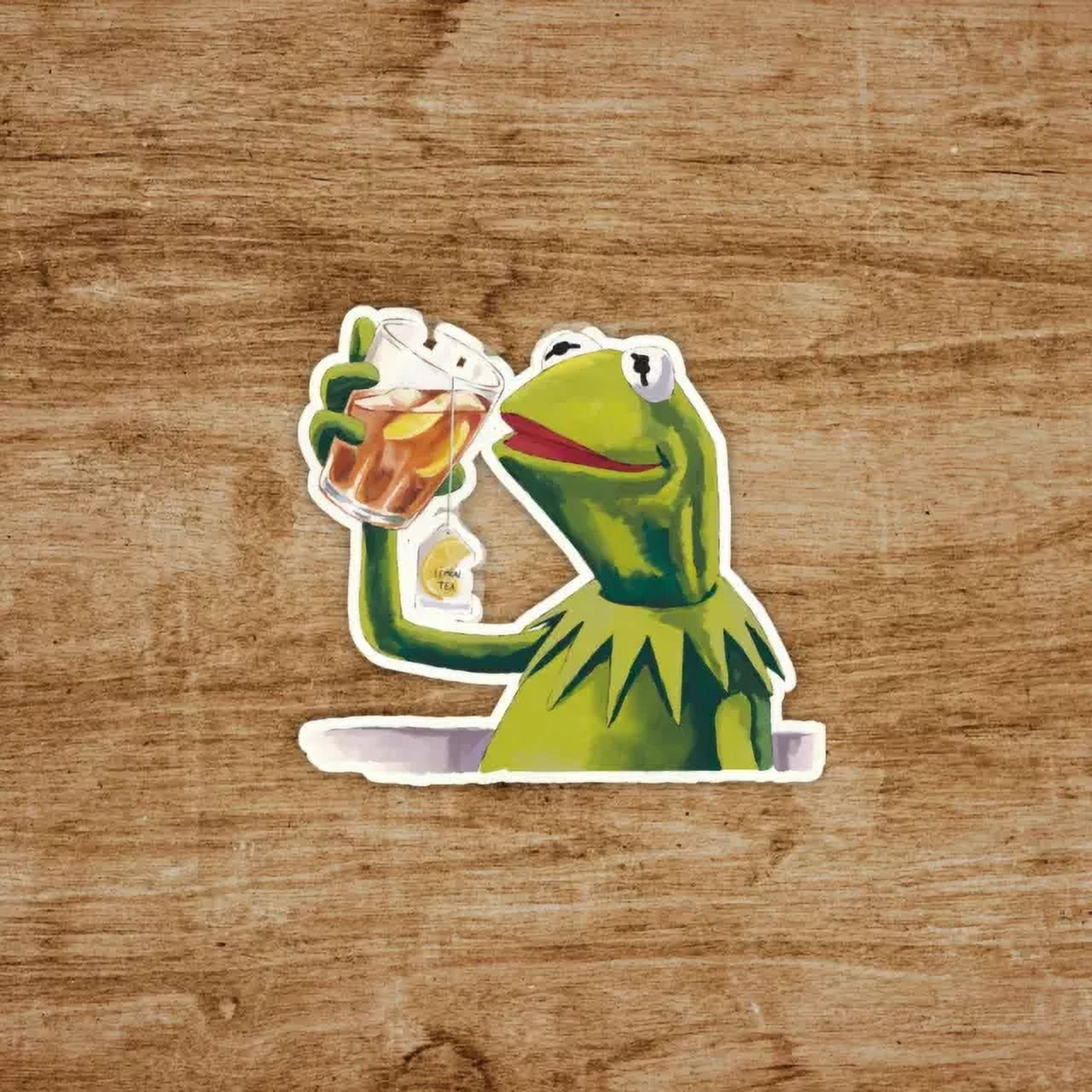 Kermit The Frog Lemon Tea Art Print - Pop Culture Muppets Parody Stickerphone Decal Water Bottle ...