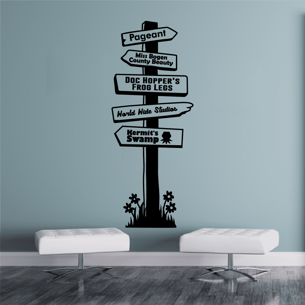 Kermit the Frog Muppet Map Pathway Signage Cartoon Wall Sticker Art ...