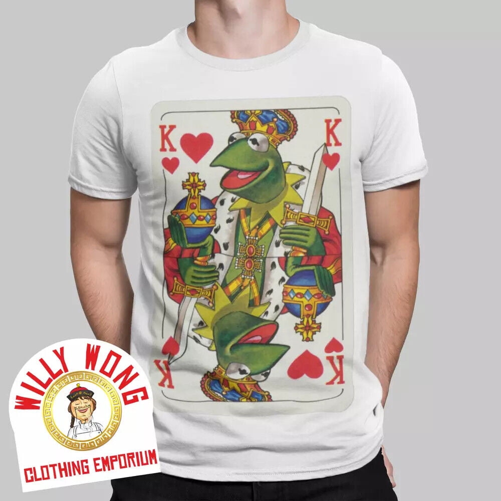 Kermit Frog T-Shirt Playing Card King Hearts Vintage Retro Tee Classic ...