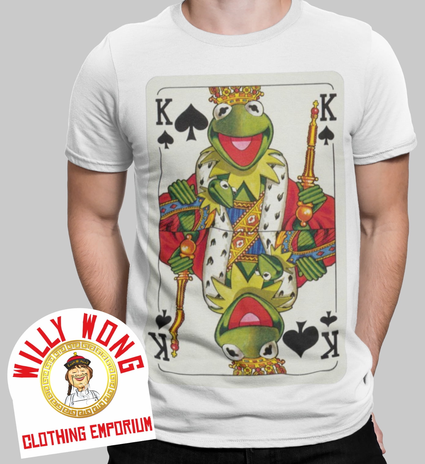 Kermit T-Shirt Spades Playing Card retro cartoon movie tee Boys Girls ...