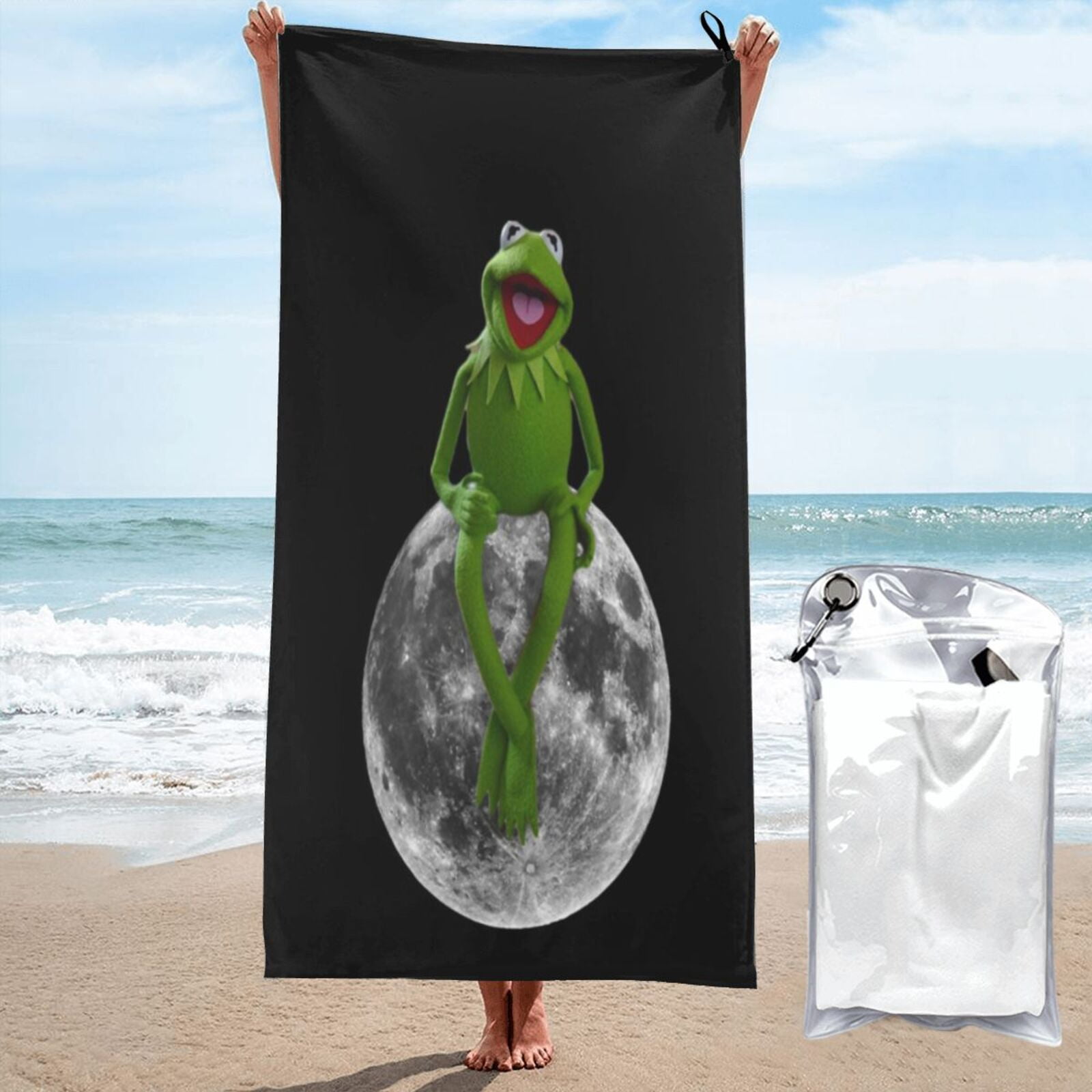 Ker-mit The Fro Beach Towels Bathroom Towel Lightweight Microfiber ...