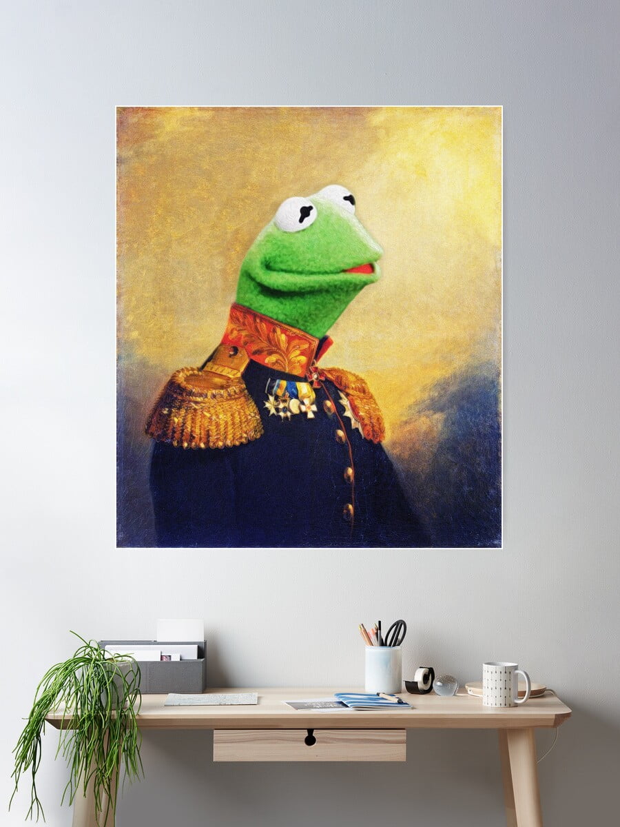Kermit The Frog Retro Portrait Poster Wall Art, Modern Wall Decor For ...