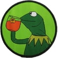 Kermit The Frog Sipping Tea 3 Inches in Diameter Embroidered Iron On ...