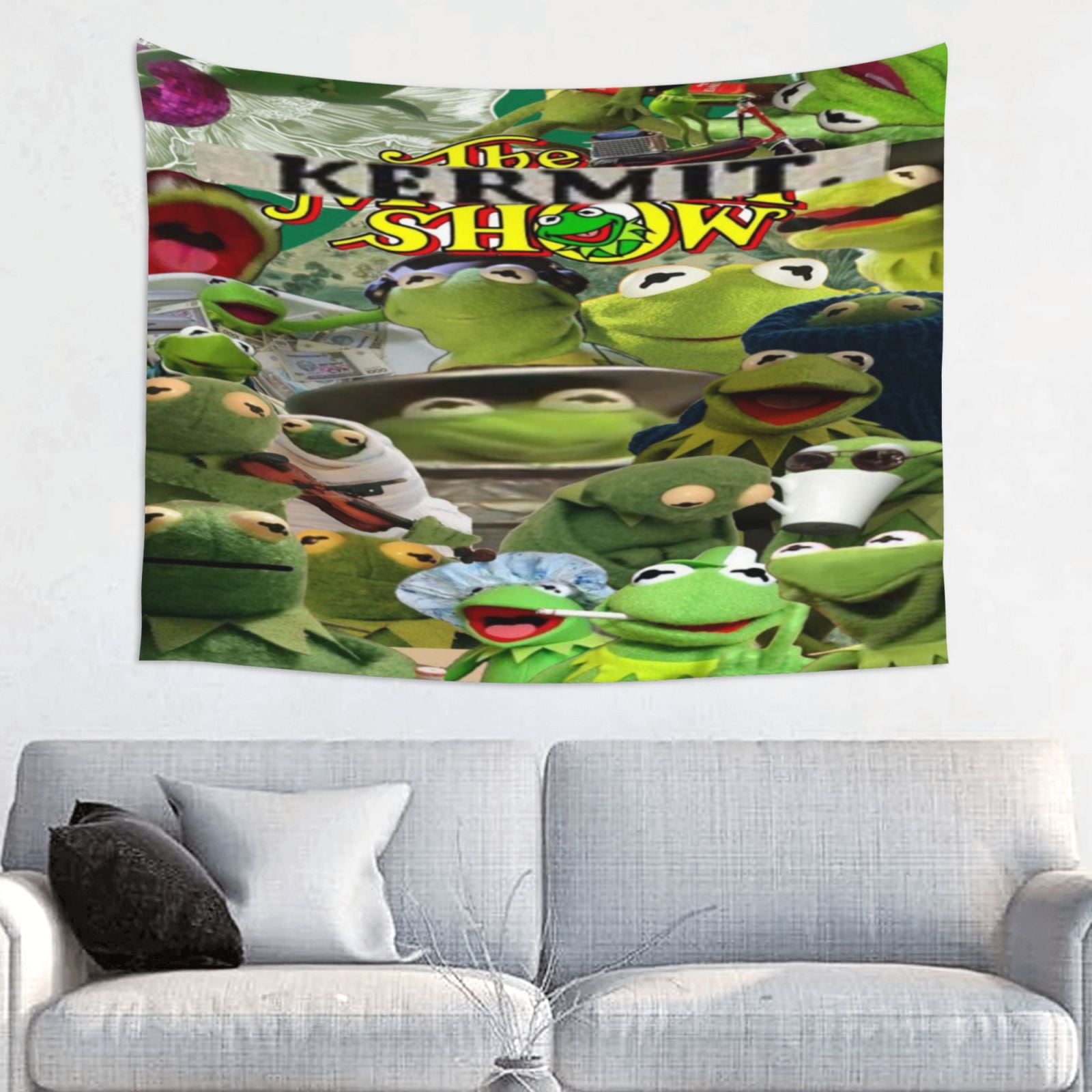 Ker-mit The Fro Tapestry Anime Poster Large Background Wall Art Bedroom ...