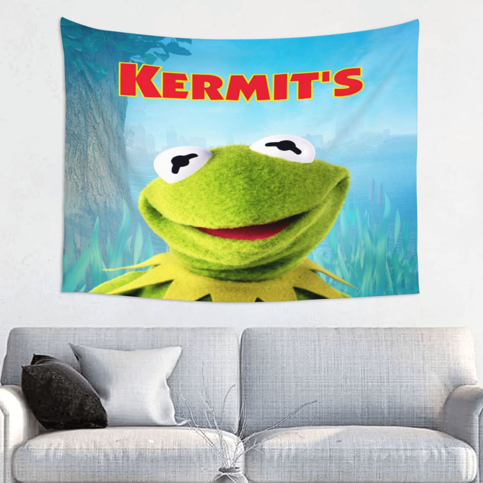 Ker-mit The Fro Tapestry Anime Poster Large Background Wall Art Bedroom ...