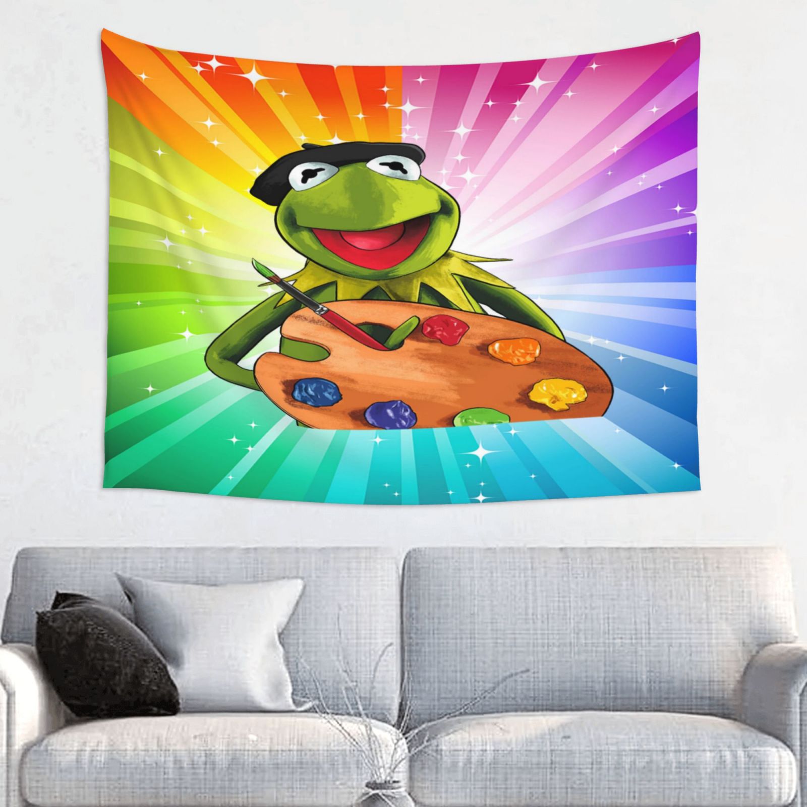 Ker-mit The Fro Tapestry Anime Poster Large Background Wall Art Bedroom ...