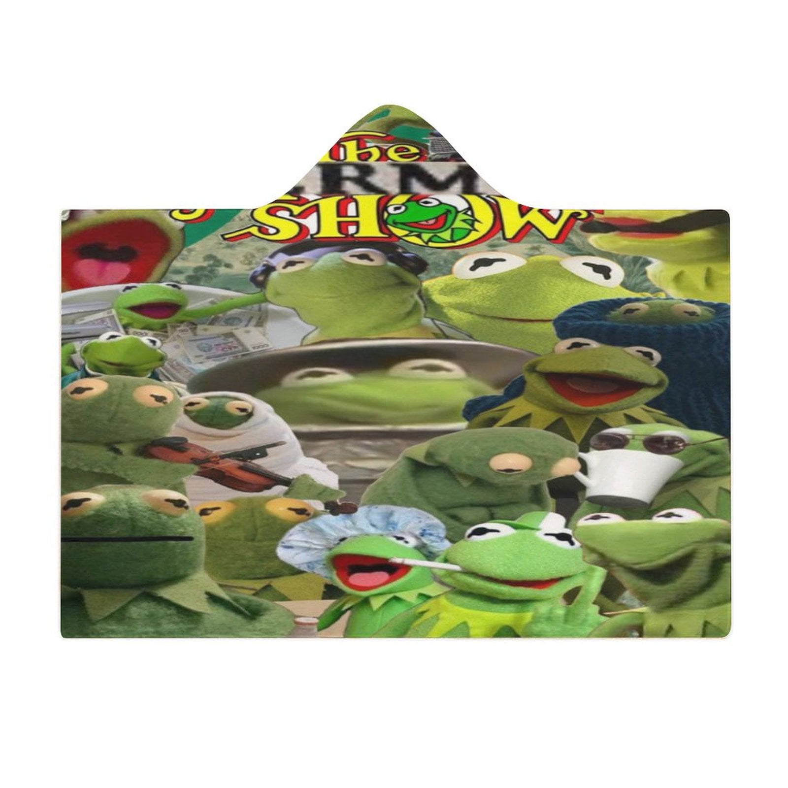 Kermit The Frog Wearable Fleece Blanket Hoodie Cloak Hooded Blanket 50 ...