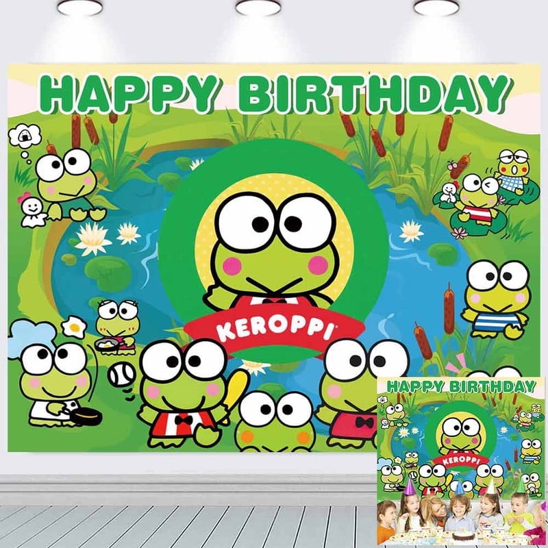 Kero Kero Keroppi Frog Backdrop Banner Party Supplies Post Birthday ...