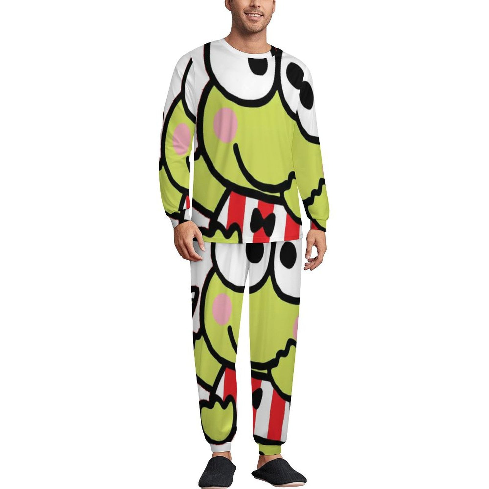 Kero Kero Keroppi Unisex Adults Round Neck Pajama Set Two Piece Set ...