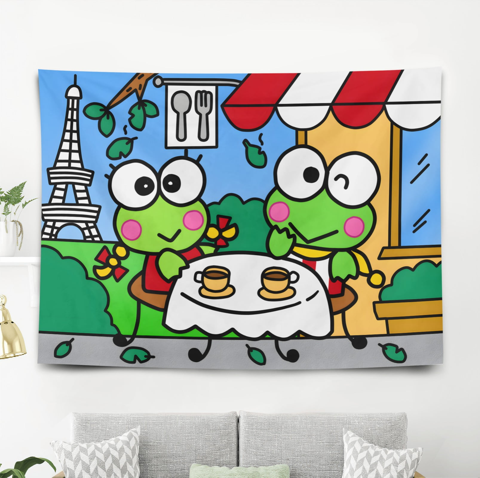 Kero Kero Keroppi frog-theme anti-Pilling tapestry gift wall hanging ...