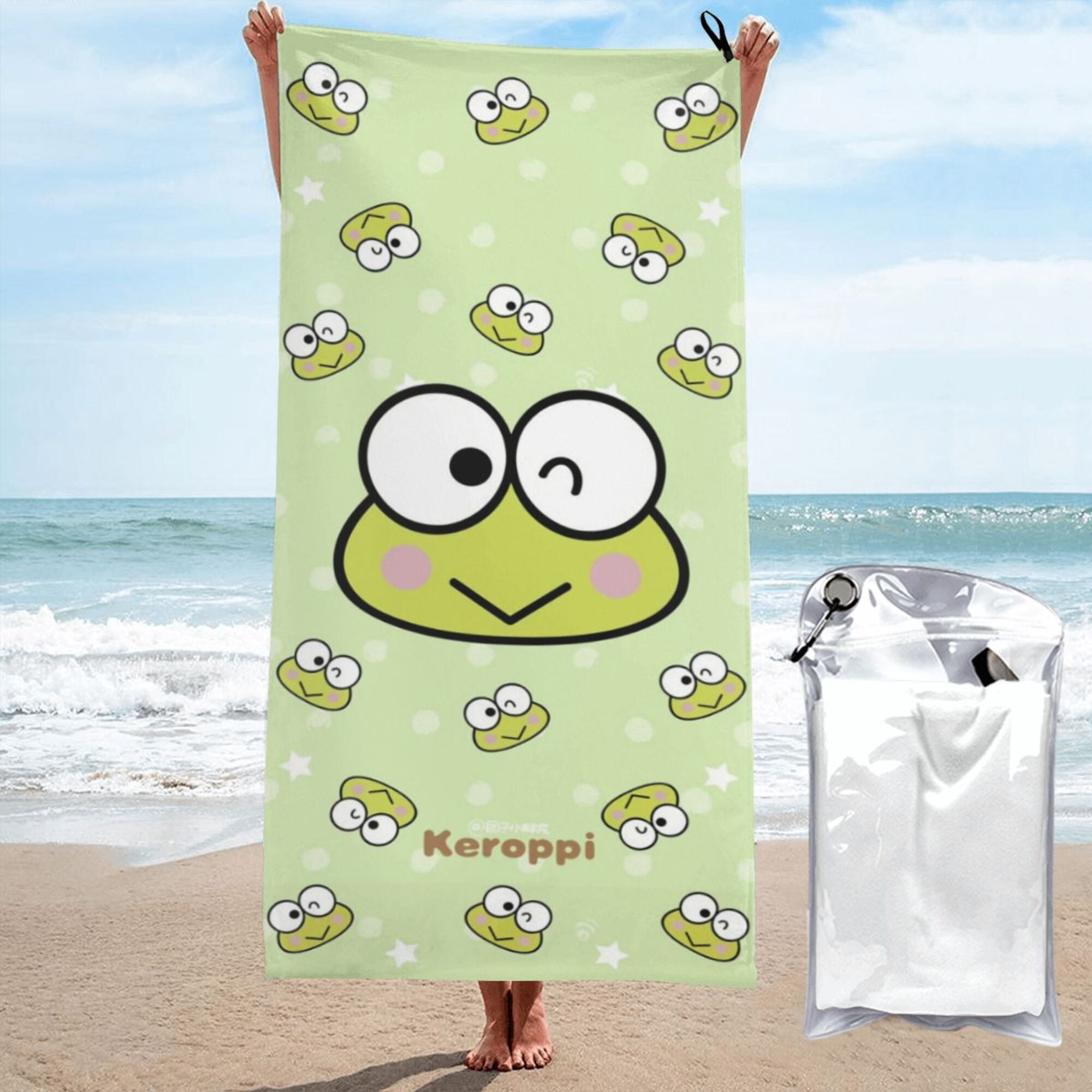 Kero Keroppi Cartoon quick drying bath towel Microfiber swimming beach ...
