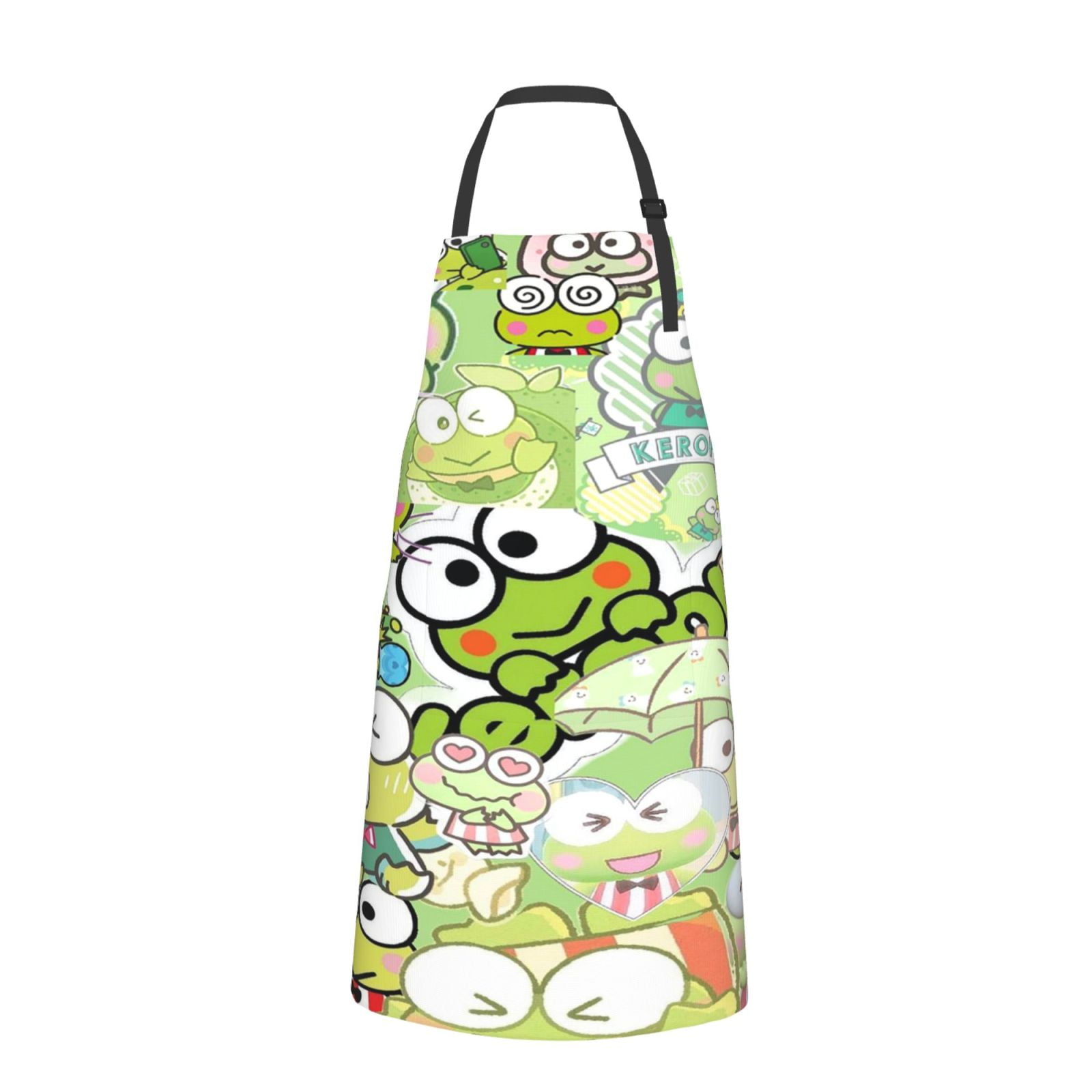 Keroppi Adjustable Bib Aprons, Waterdrop Resistant Apron with 2 Pockets ...