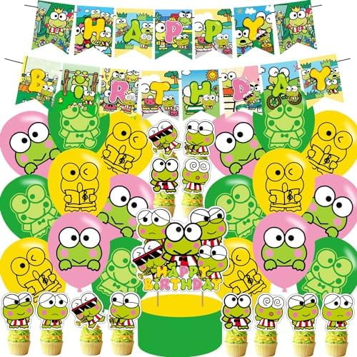 Keroppi Party Decorations Set,Keroppi Birthday Party Supplies for Frog ...