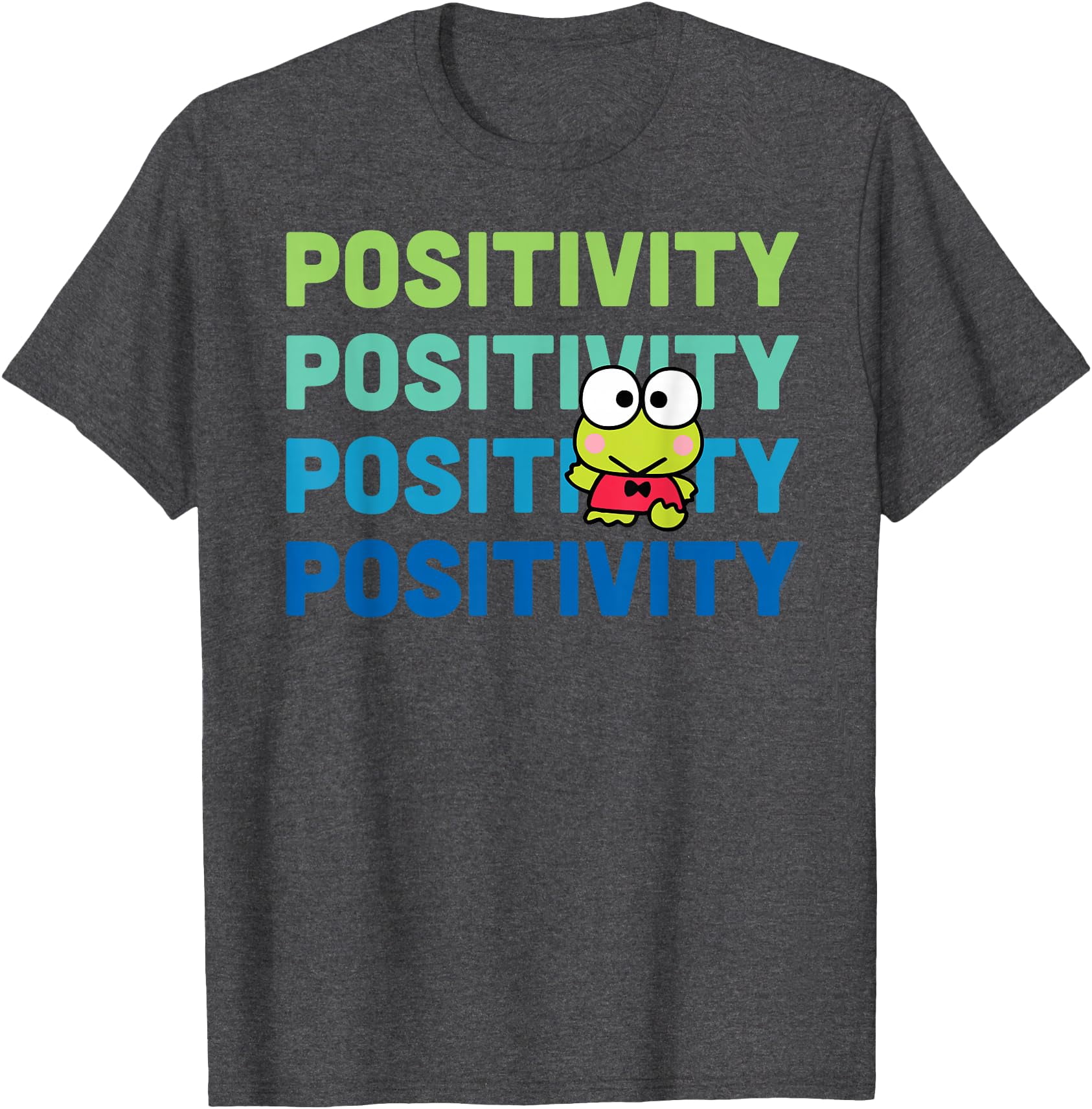 Keroppi Positivity Cute DTG Print Unisex T-Shirt,Dark Heather Grey ...