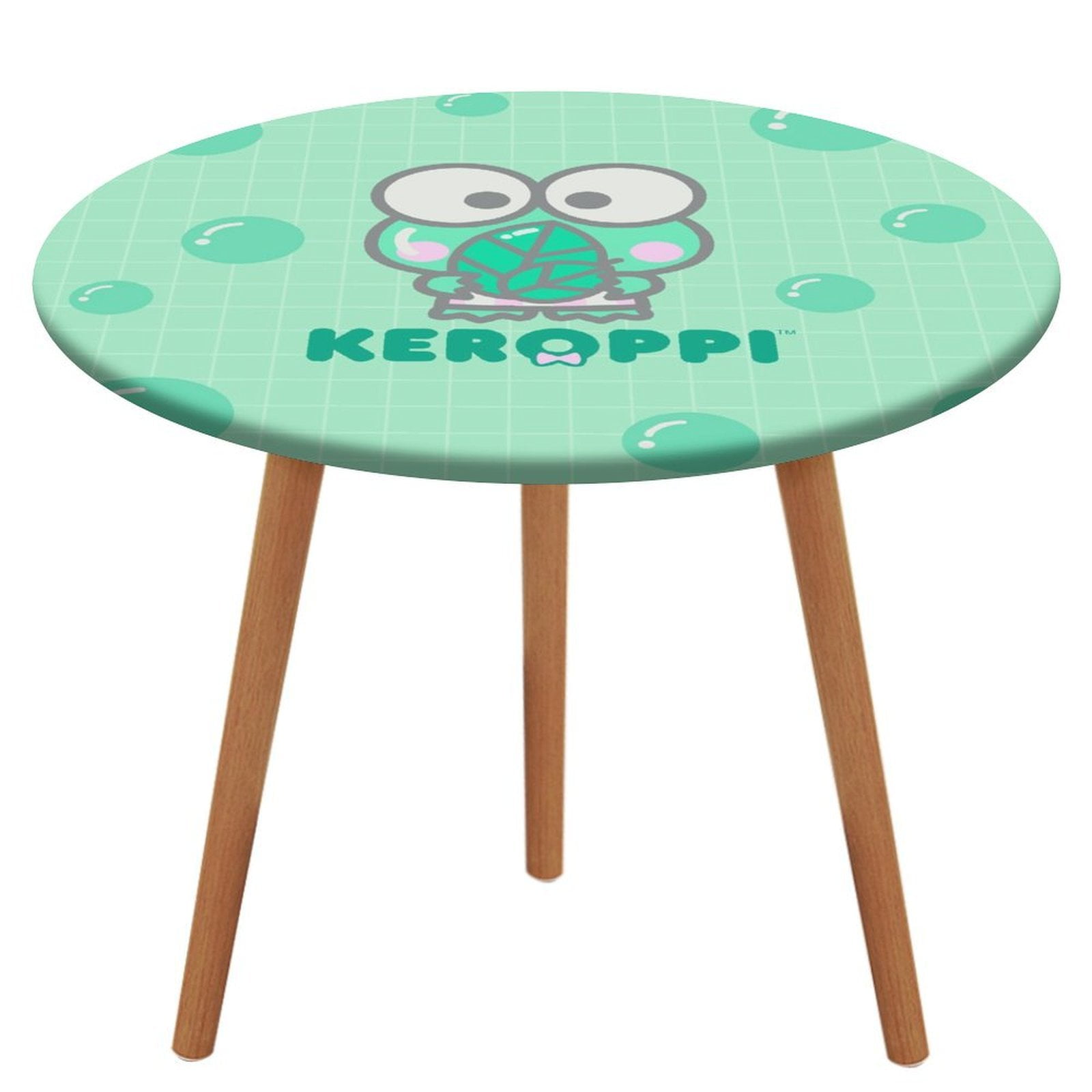 Keroppi Round Fitted Tablecloth with Elastic Edge,Water-Resistant ...