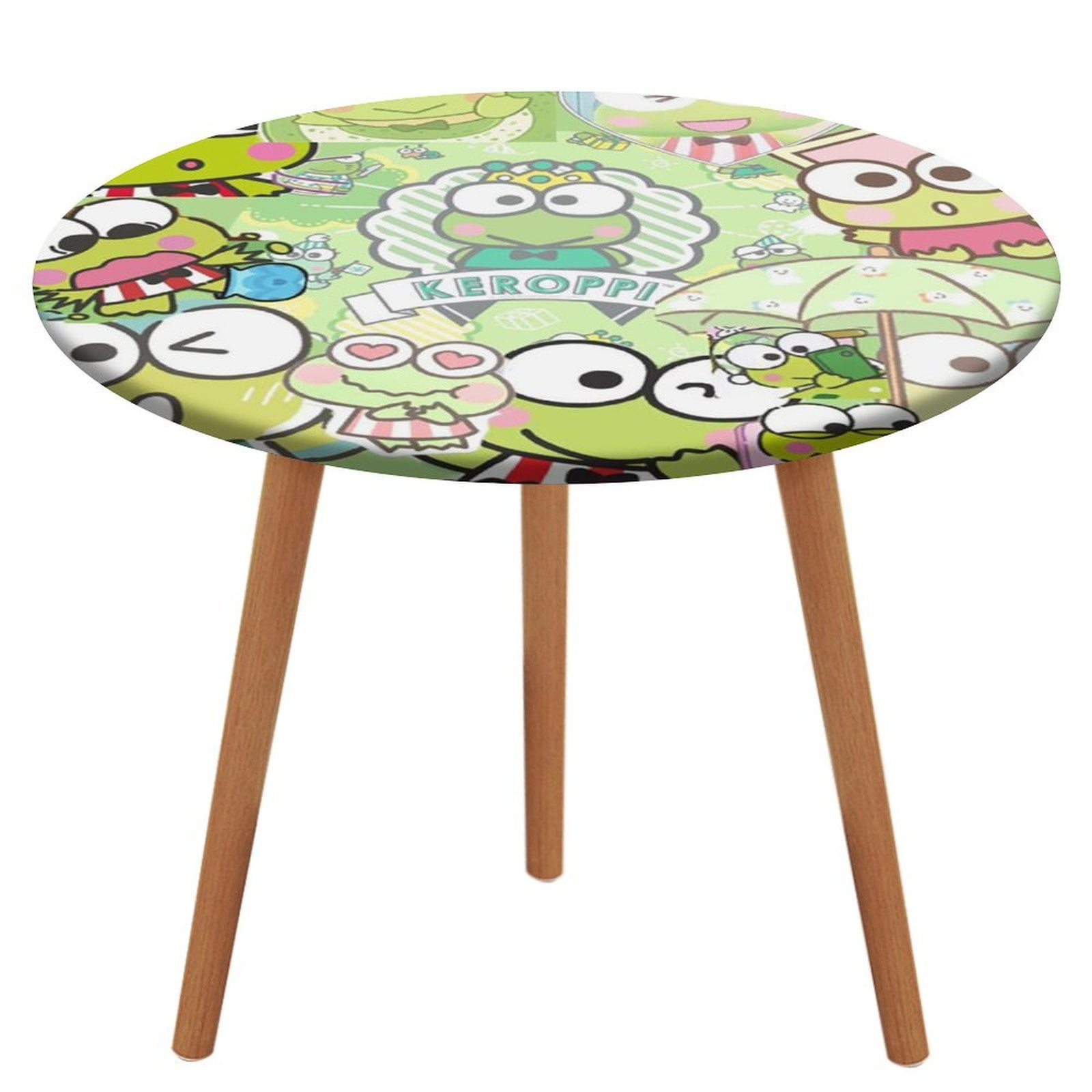 Keroppi Round Fitted Tablecloth with Elastic Edge,Water-Resistant ...