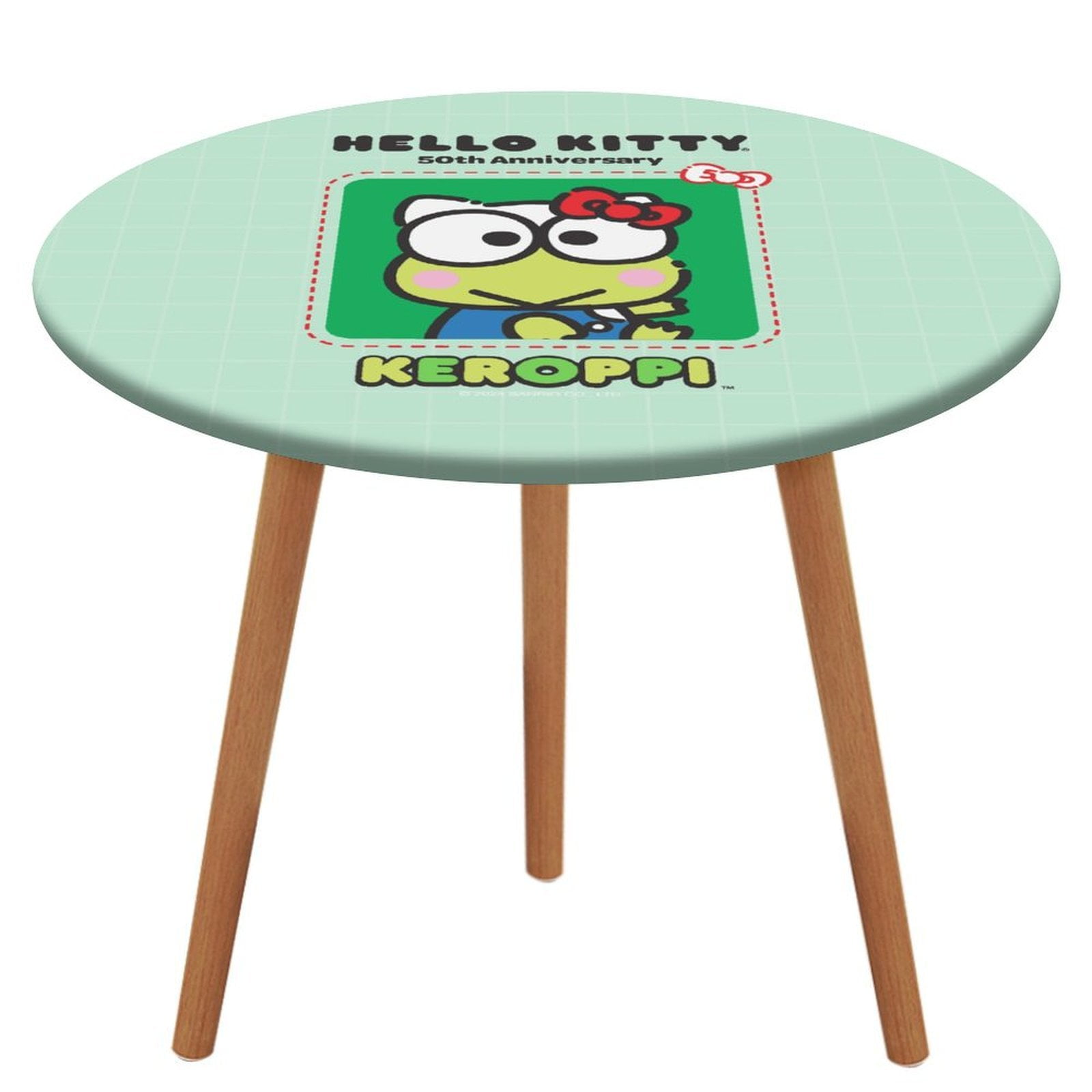 Keroppi Round Fitted Tablecloth with Elastic Edge,Water-Resistant ...