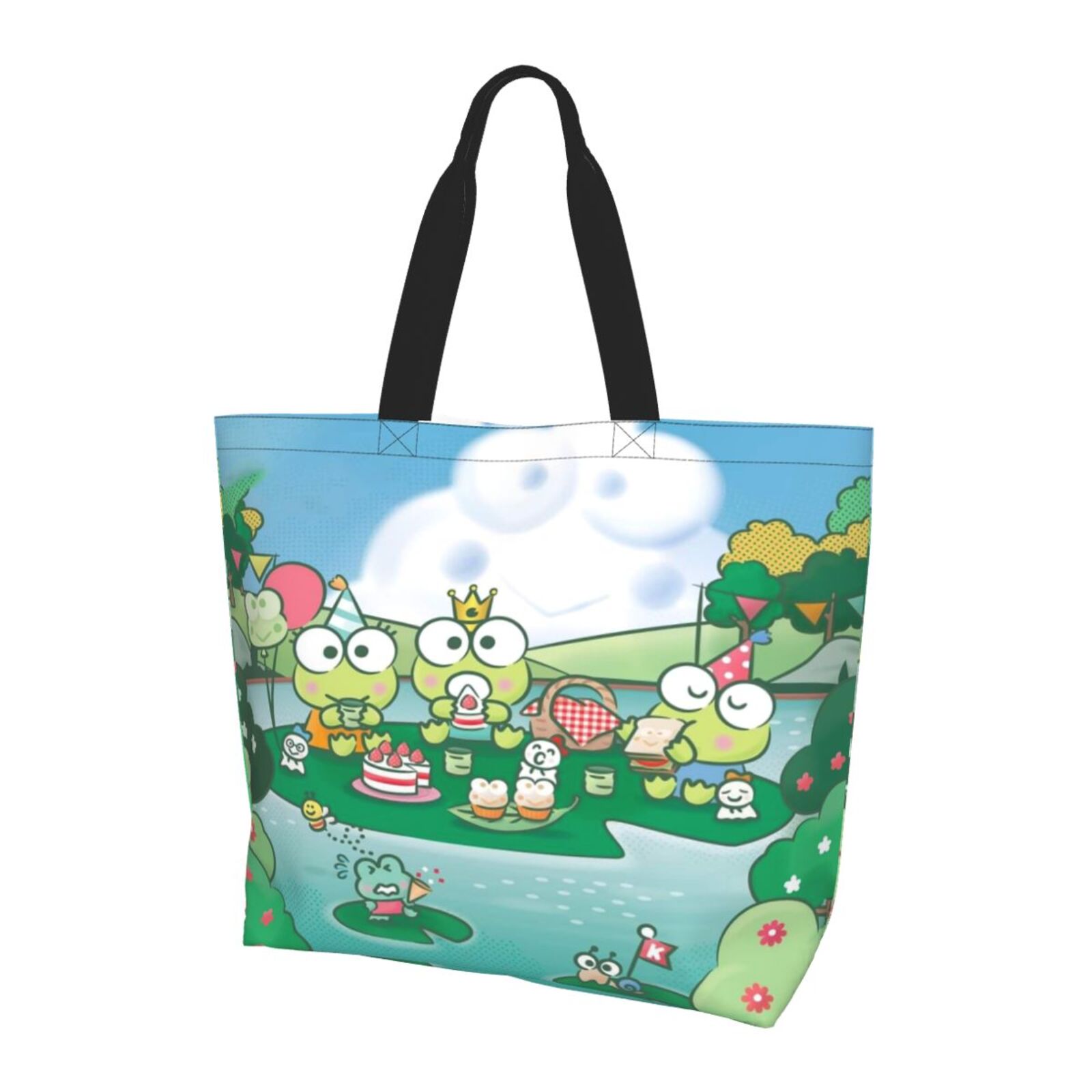 Keroppi Tote Bag For Women Cute Beach Bag Portable Handbag Ladies Sling ...