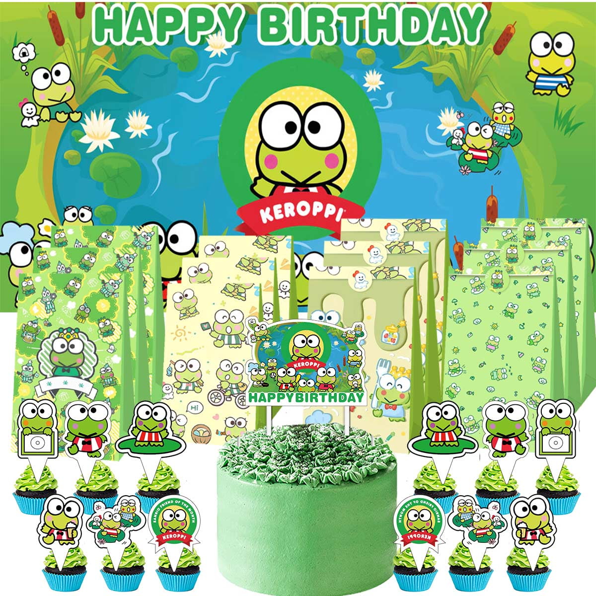 Keroppi Treat Bags Candy Decorations Party Favor Supplies Birthday Cake ...