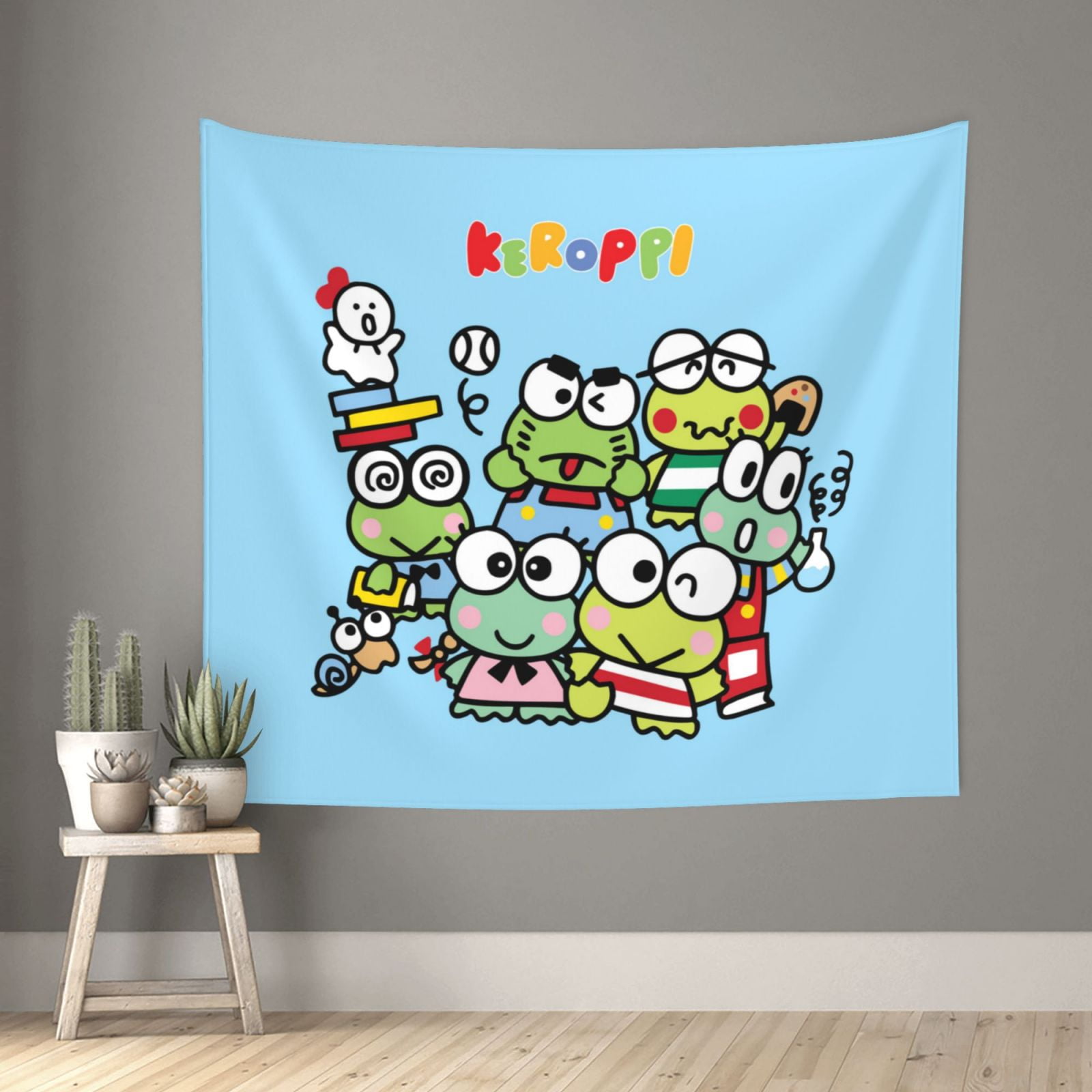 Keroppi Wall Tapestry Anime Poster For Bedroom Aesthetics Funny Room ...