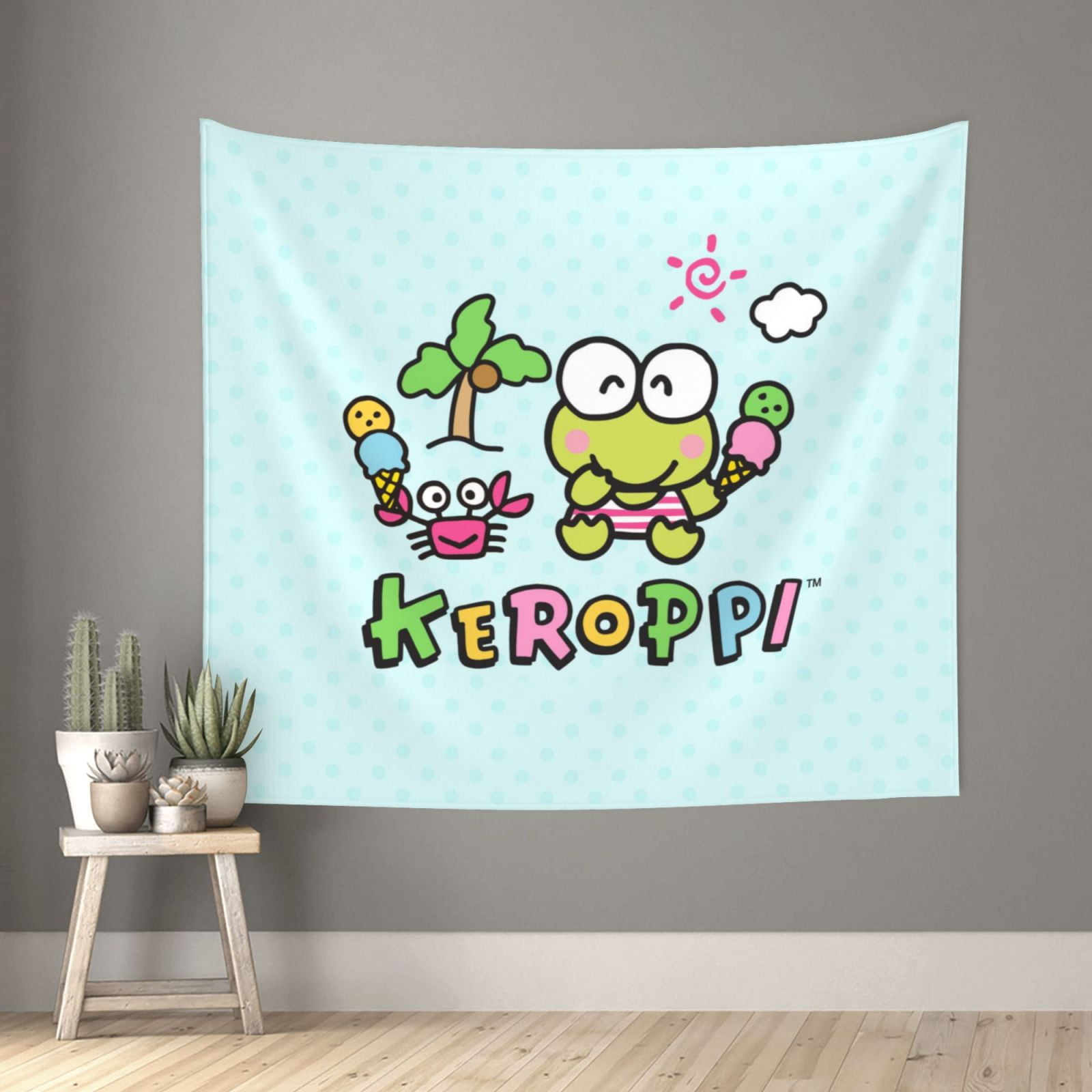 Keroppi Wall Tapestry Anime Poster For Bedroom Aesthetics Funny Room ...