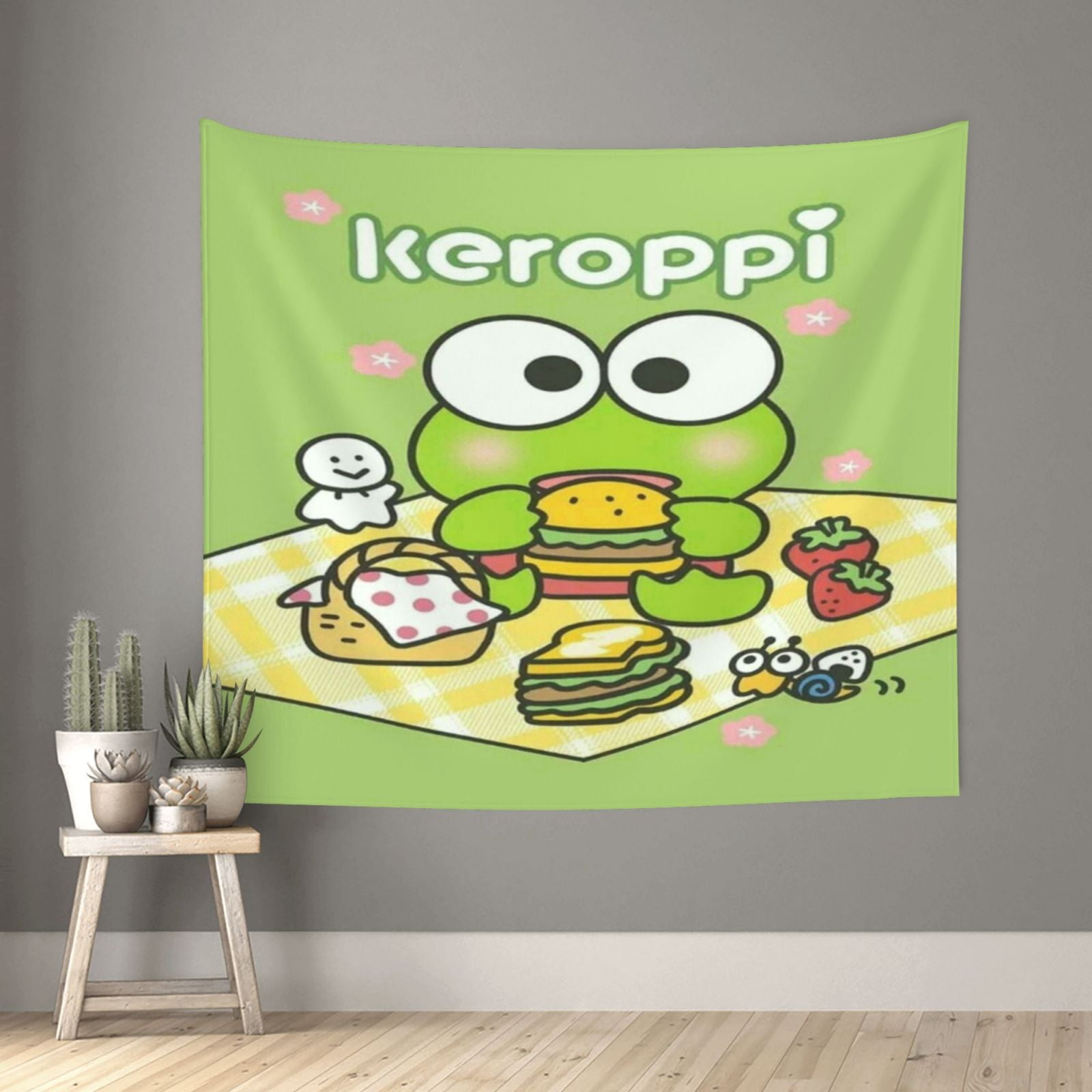 Keroppi Wall Tapestry Anime Poster For Bedroom Aesthetics Funny Room ...