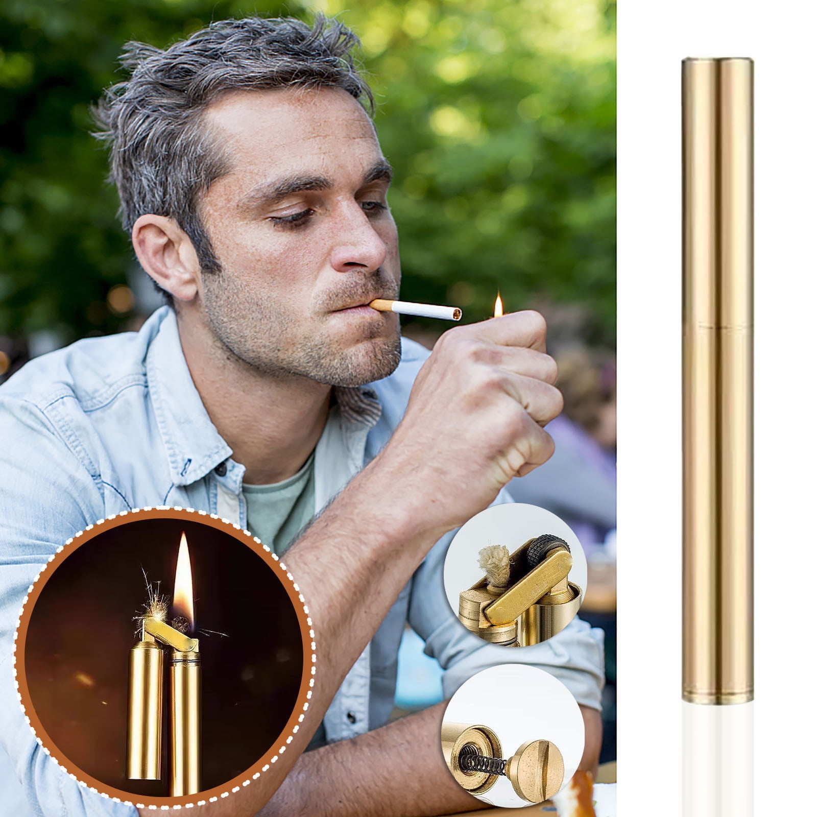 Kerosene Copper Lighter, Vintage Trench Lighter, Creative Brass Lighter ...